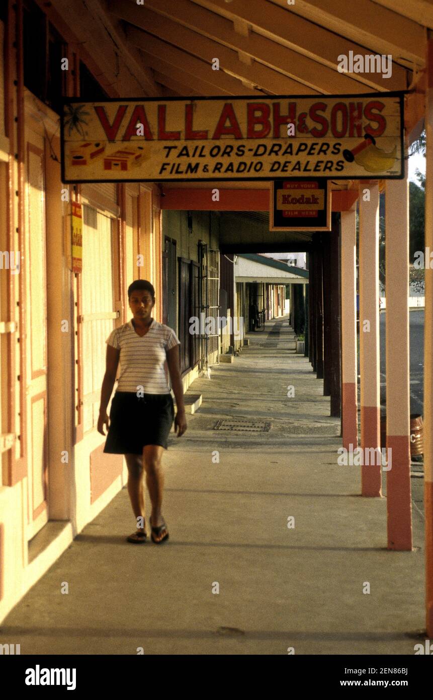 Early morning on Beach Street in Levuka, an historic colonial-era port ...