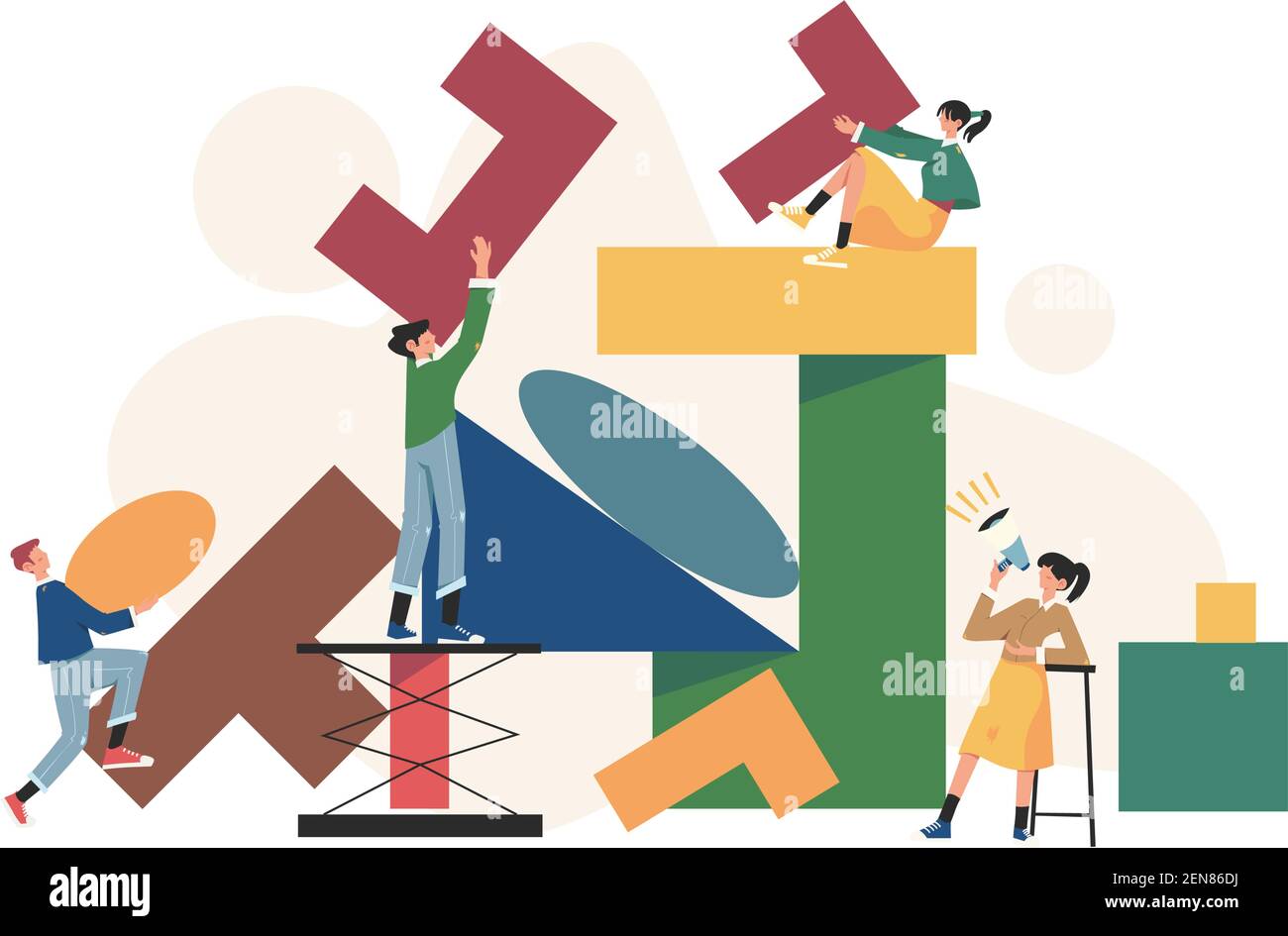 Team business solution solving Stock Vector Images - Alamy