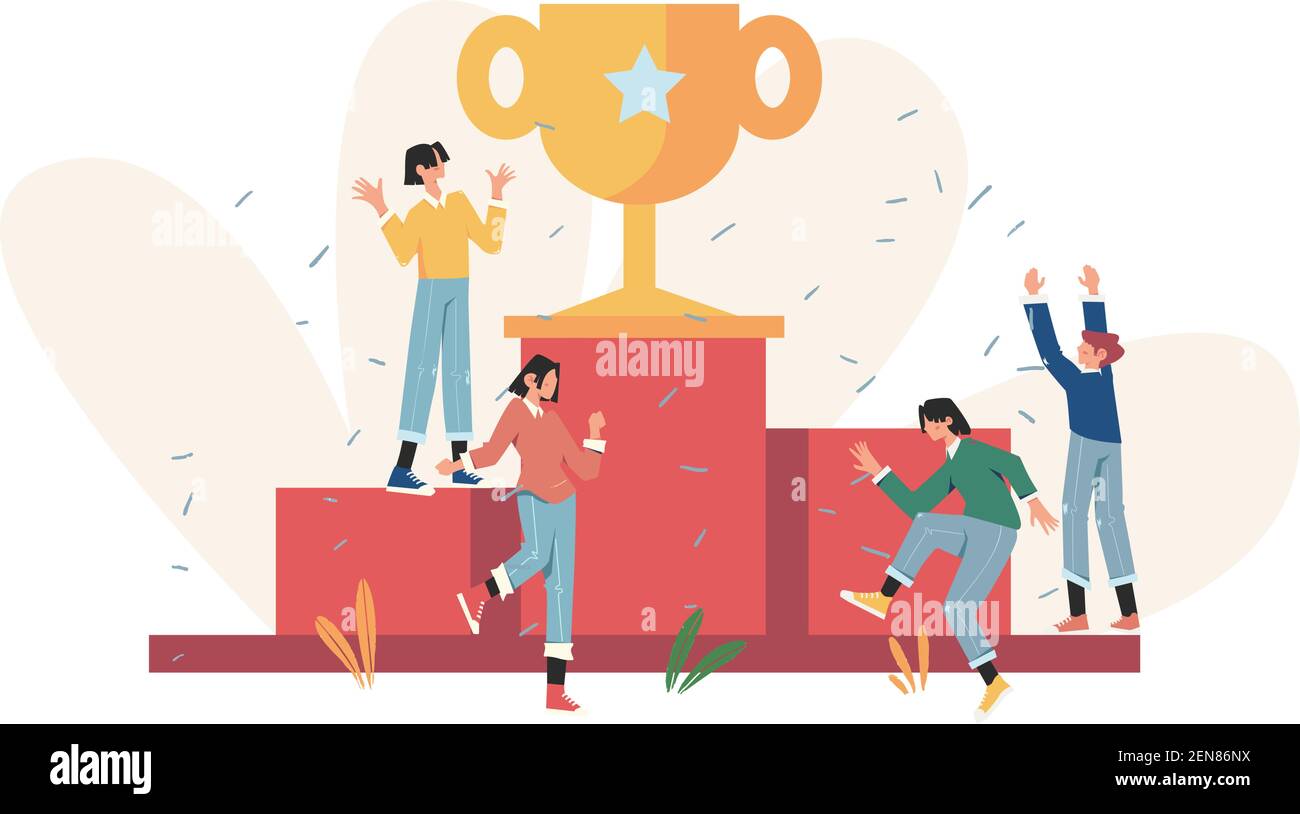 Celebrate on podium Stock Vector Images - Alamy