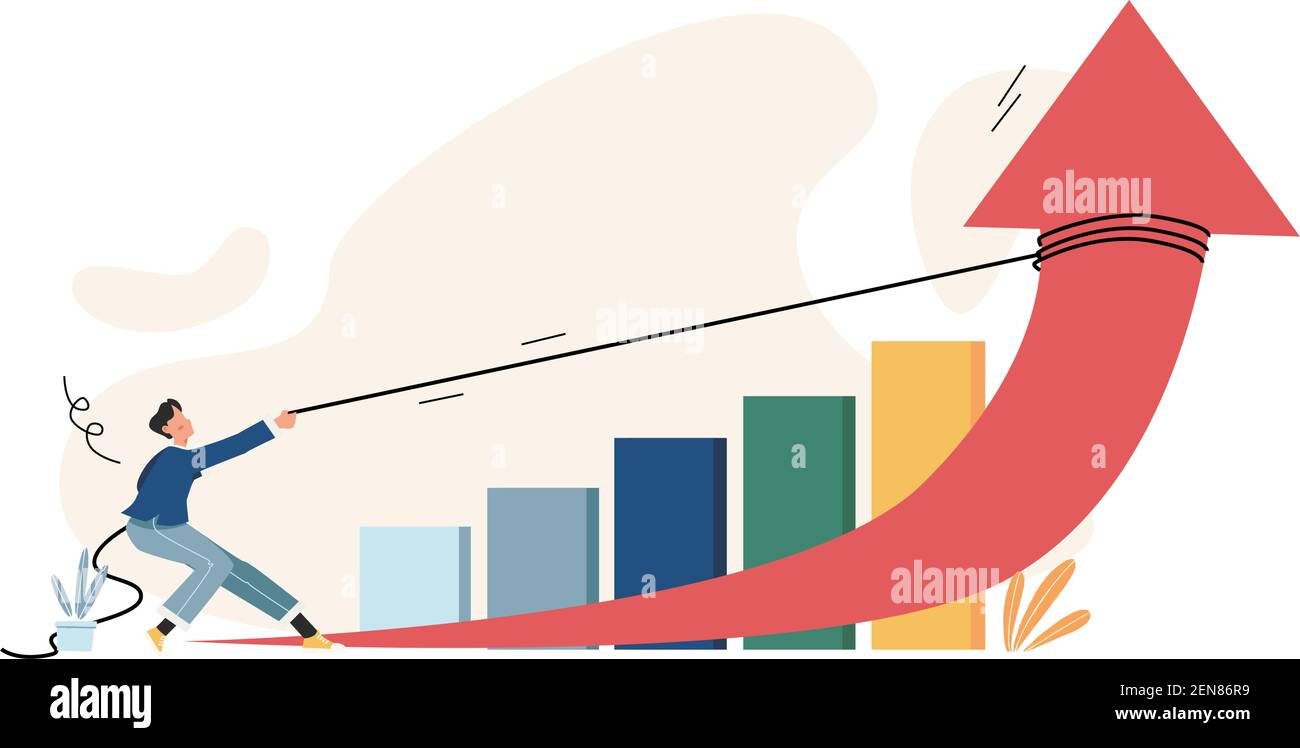 People pulling arrow chart up Stock Vector Image & Art - Alamy