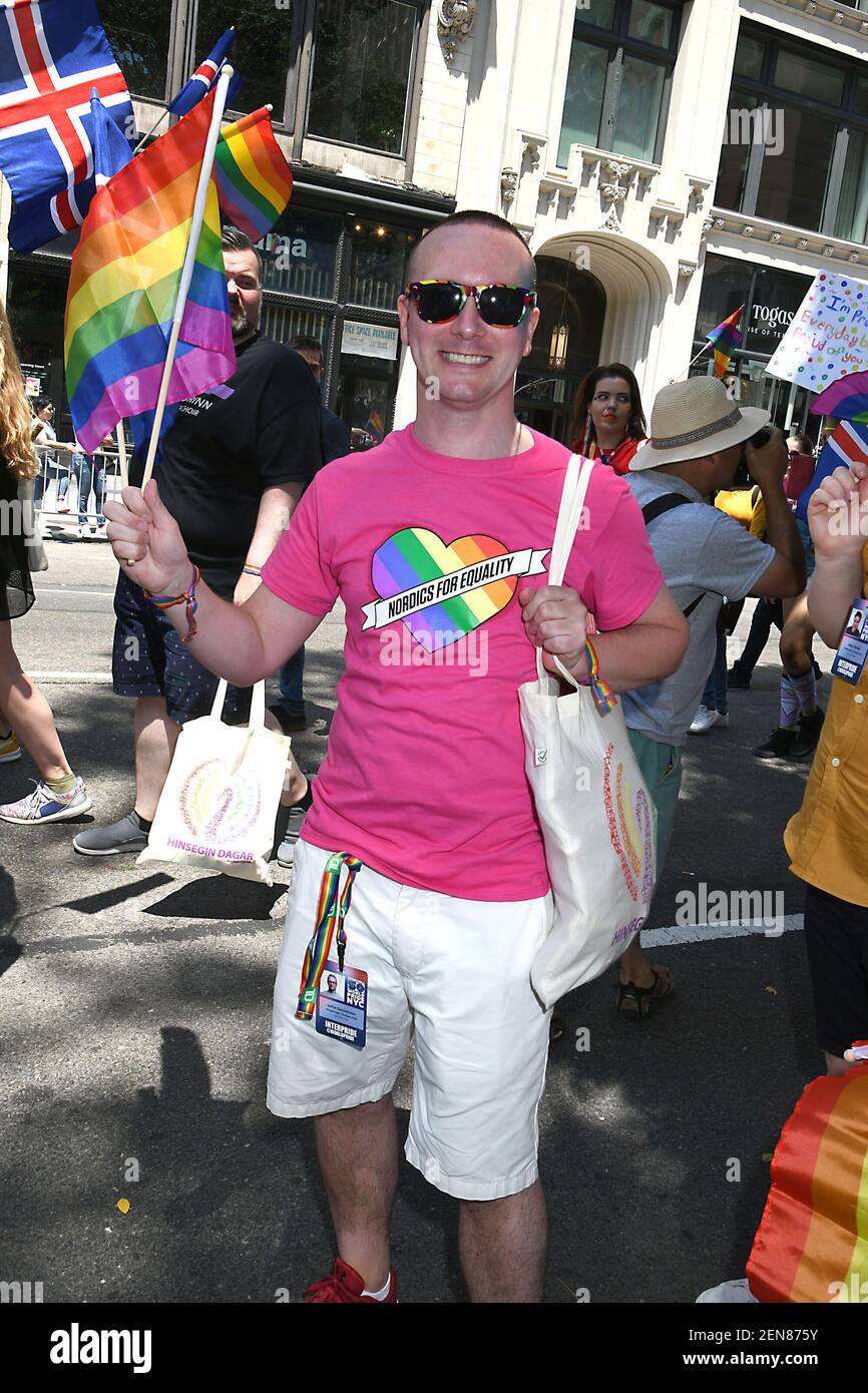 Marchers march in the World Pride NYC Pride March on June 30,2019 on ...
