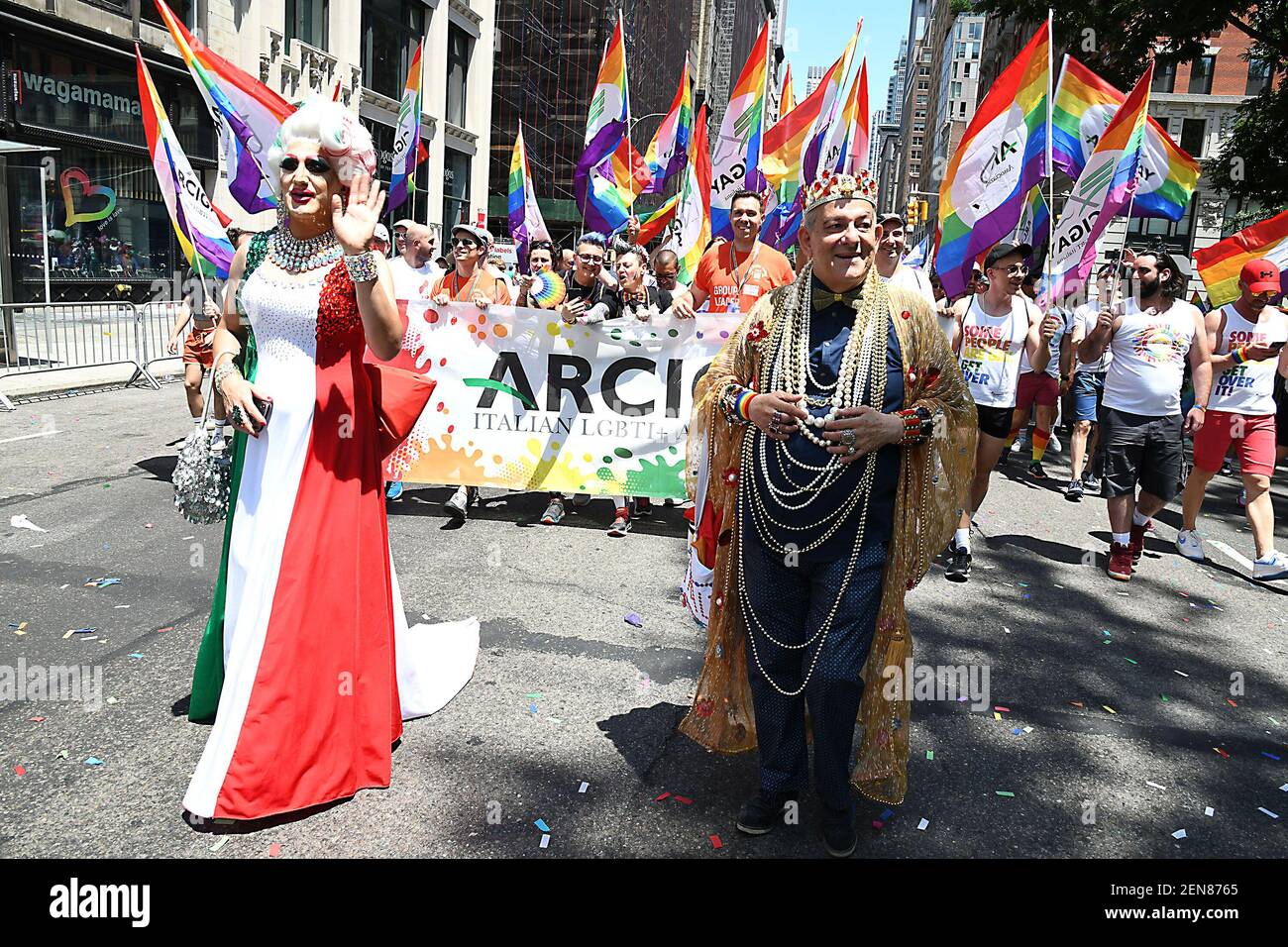 Marchers march in the World Pride NYC Pride March on June 30,2019 on ...