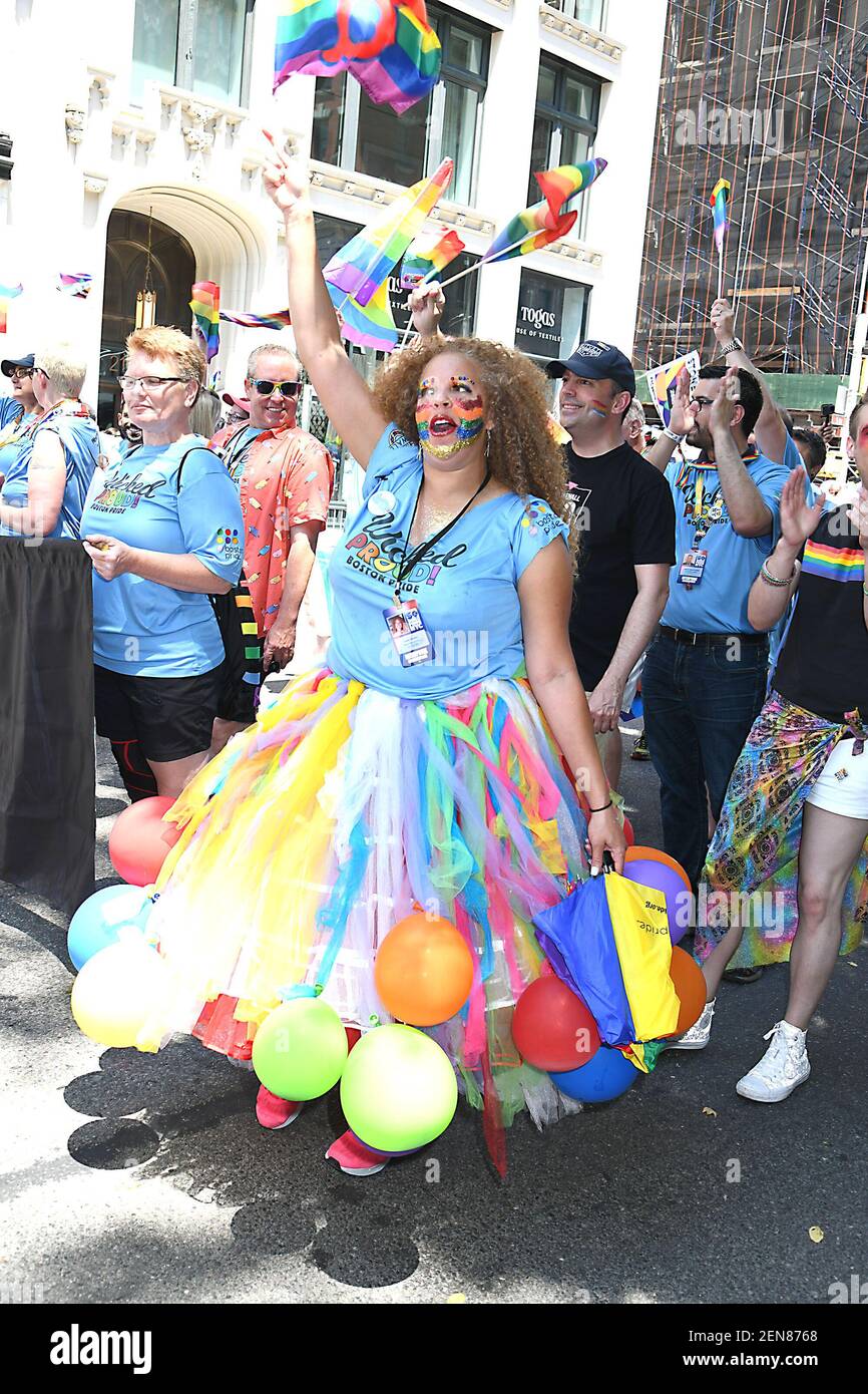 Marchers march in the World Pride NYC Pride March on June 30,2019 on ...