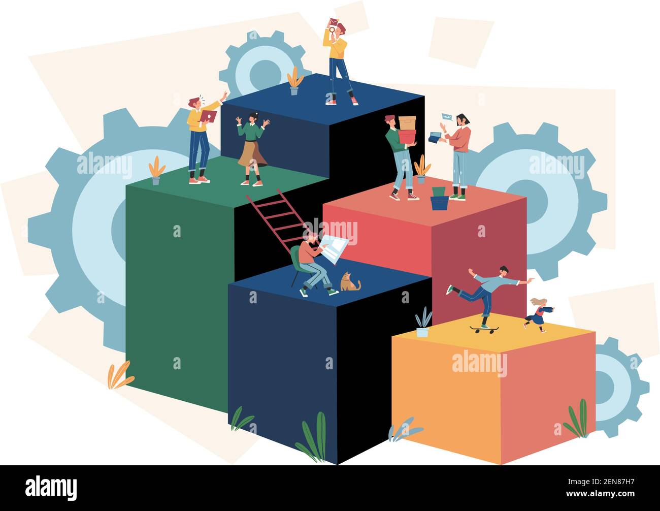 Doing their job Stock Vector Images - Alamy