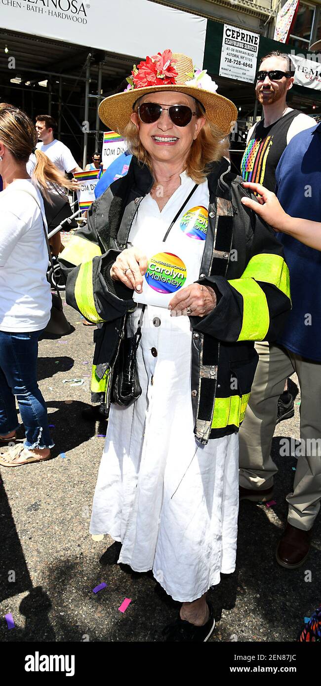 Carolyn Maloney marches in the World Pride NYC Pride March on June 30 ...