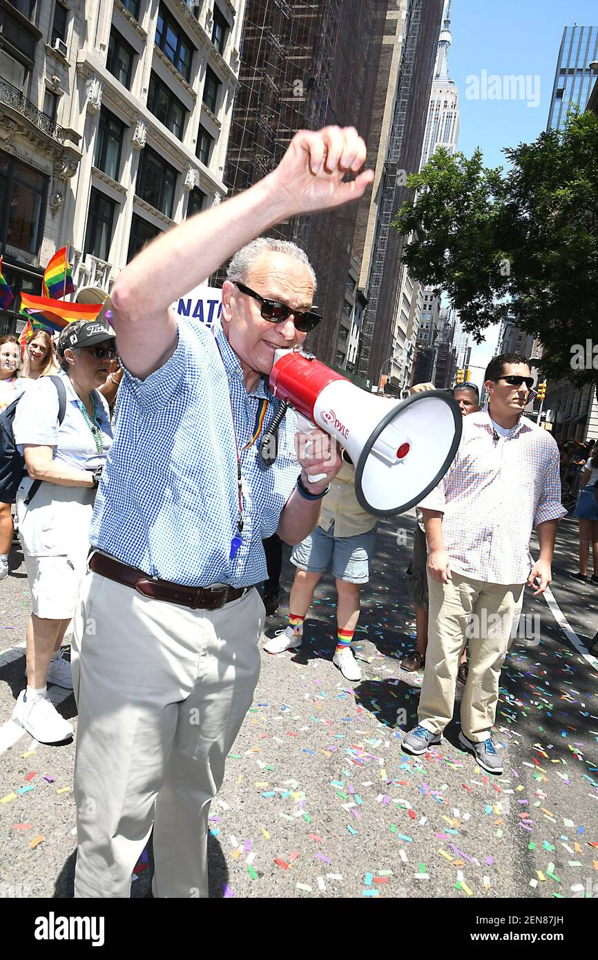 Senator Chuck Schumer march in the World Pride NYC Pride March on June ...