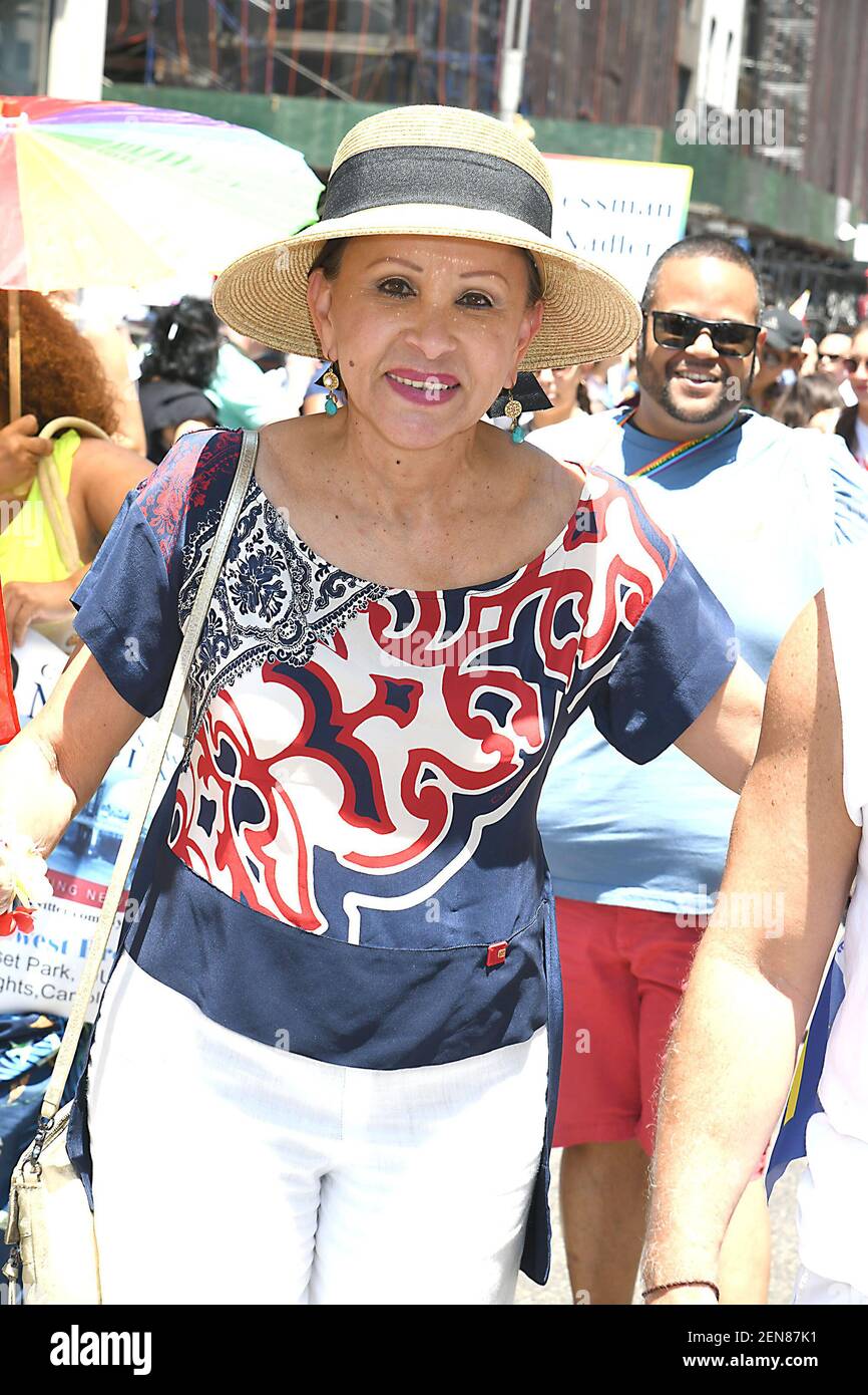 Nydia Velázquez marches in the World Pride NYC Pride March on June 30 ...