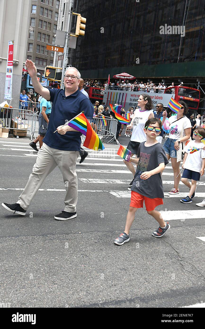Scott Stringer marches in the World Pride NYC Pride March on June 30,2019 on Fifth Avenue in New ...
