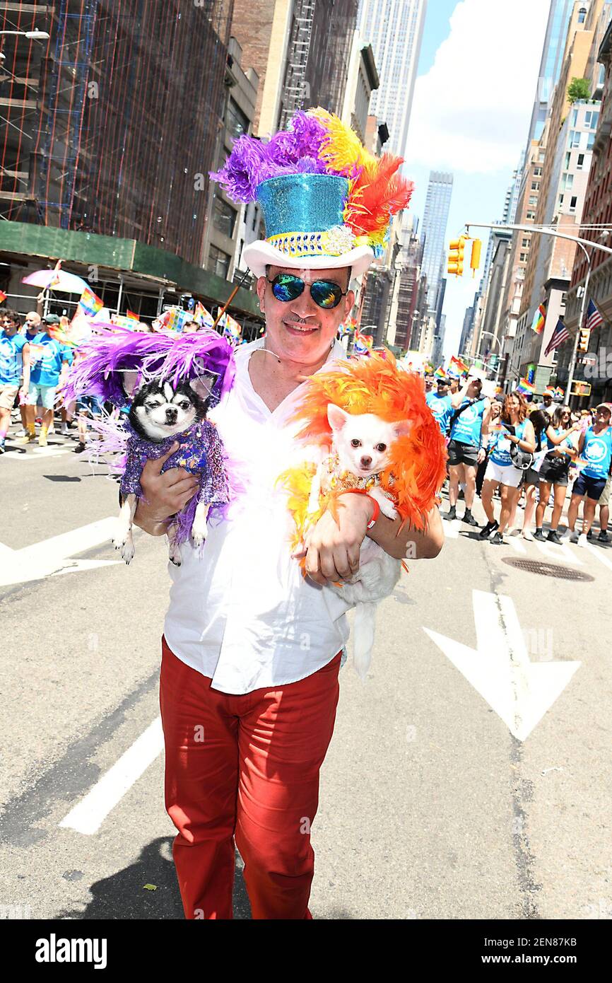 Marchers march in the World Pride NYC Pride March on June 30,2019 on ...