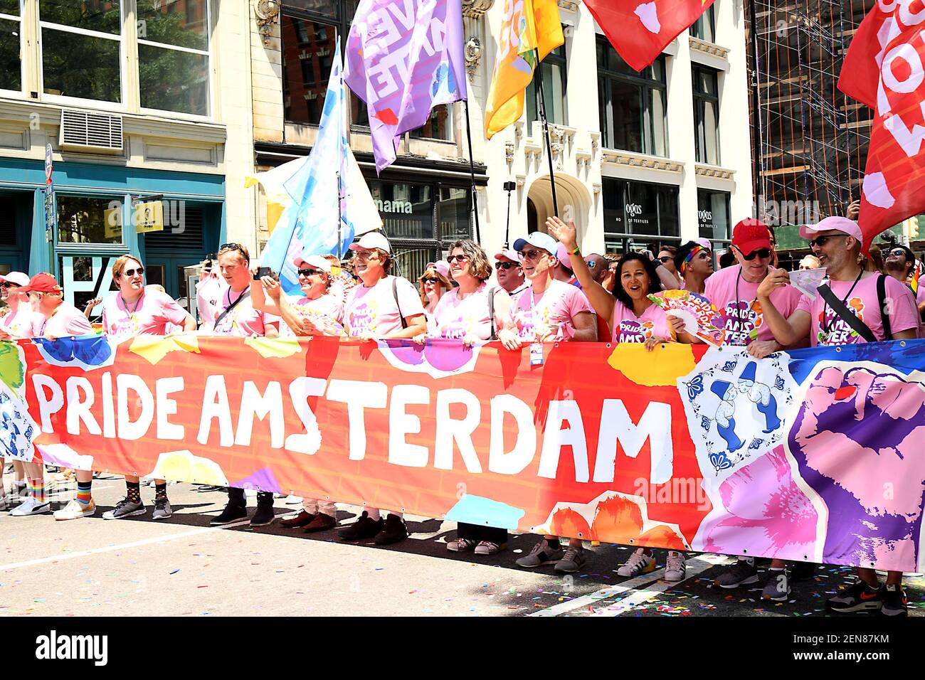 Marchers march in the World Pride NYC Pride March on June 30,2019 on ...