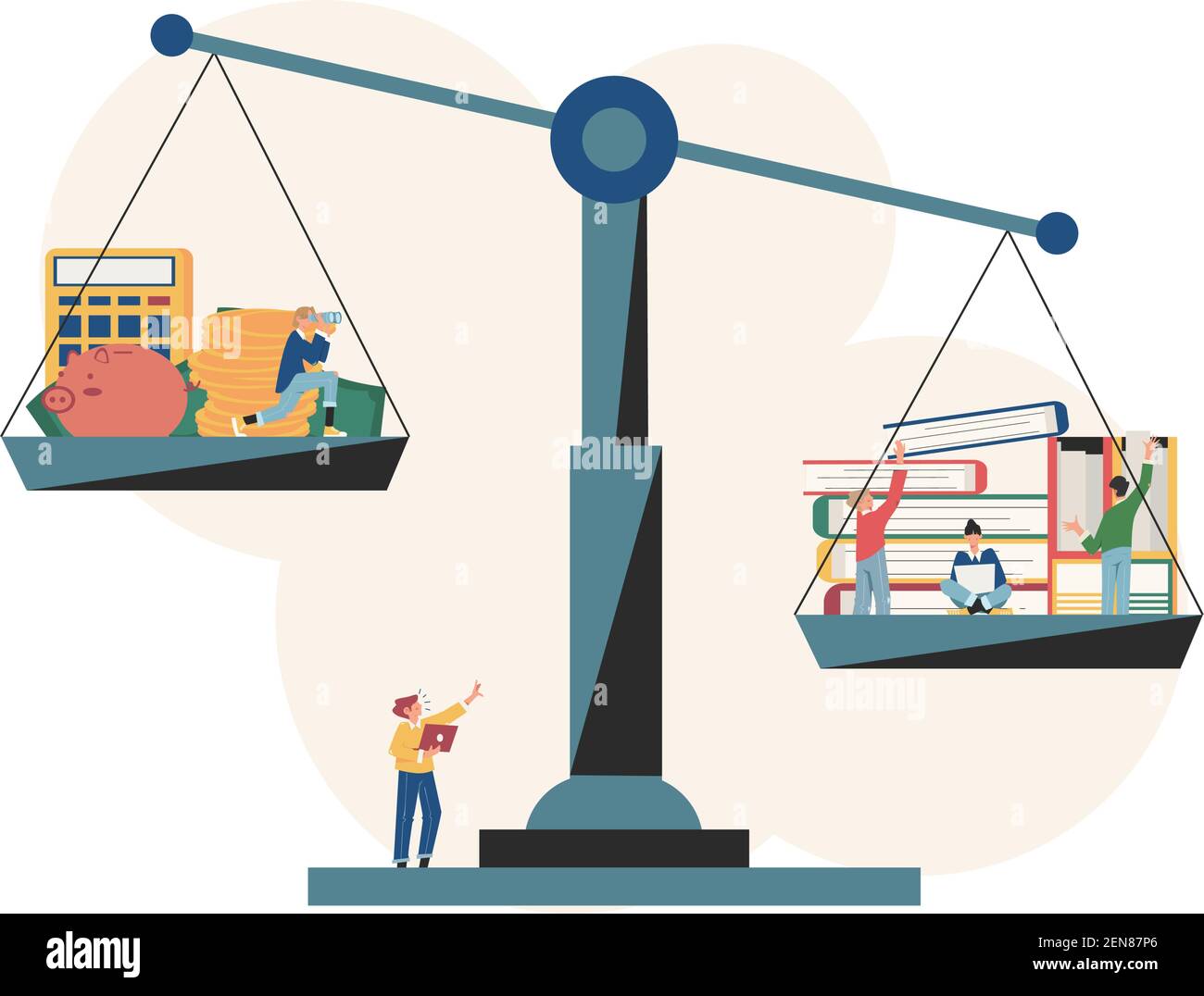 Teamwork and corporate good balance between idea time and work Stock ...