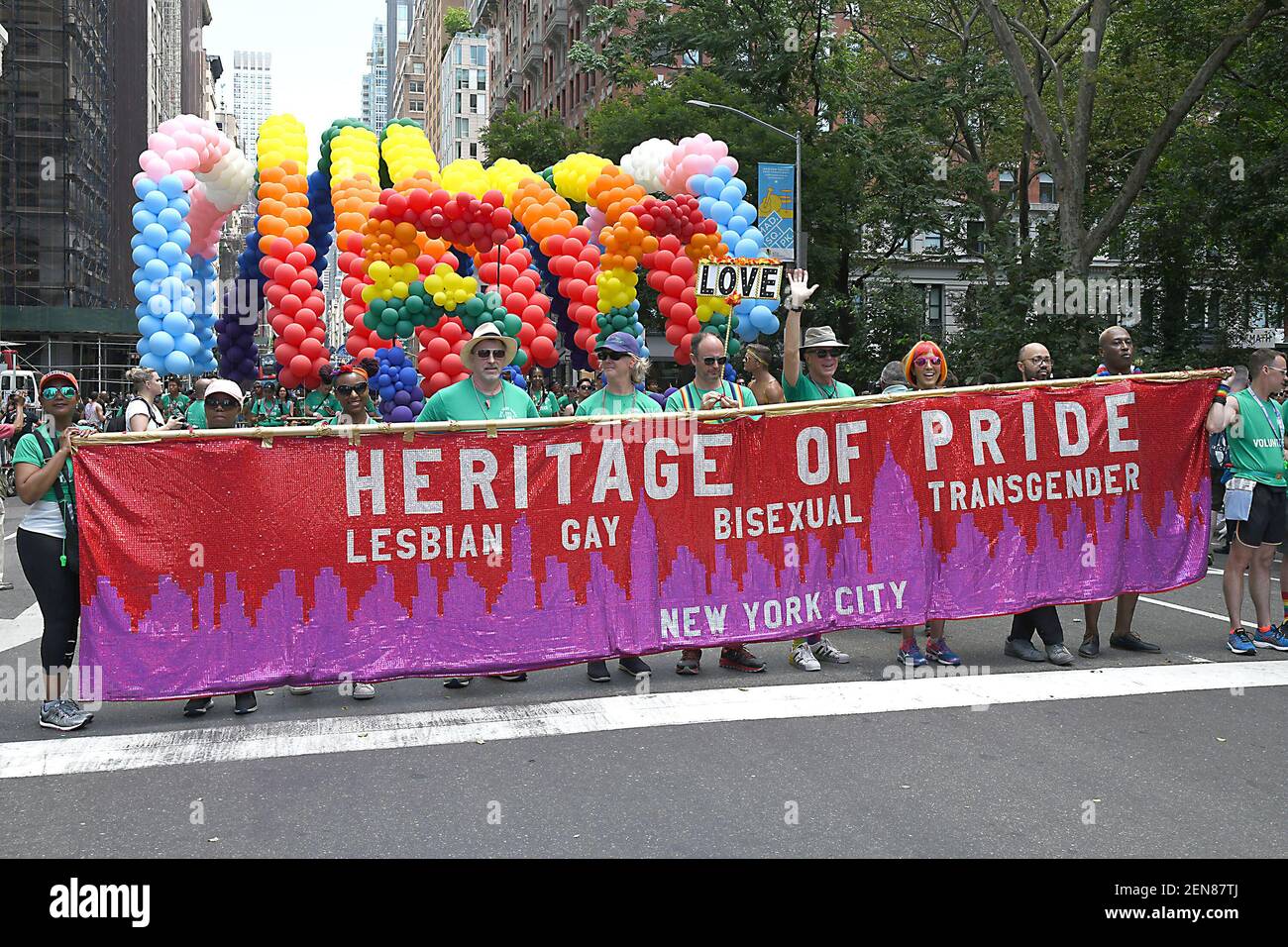 Marchers march in the World Pride NYC Pride March on June 30,2019 on ...
