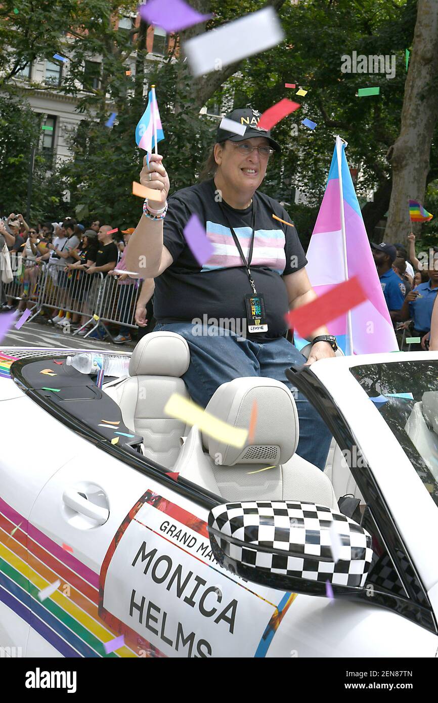 Monica Helms march in the World Pride NYC Pride March on June 30,2019 ...