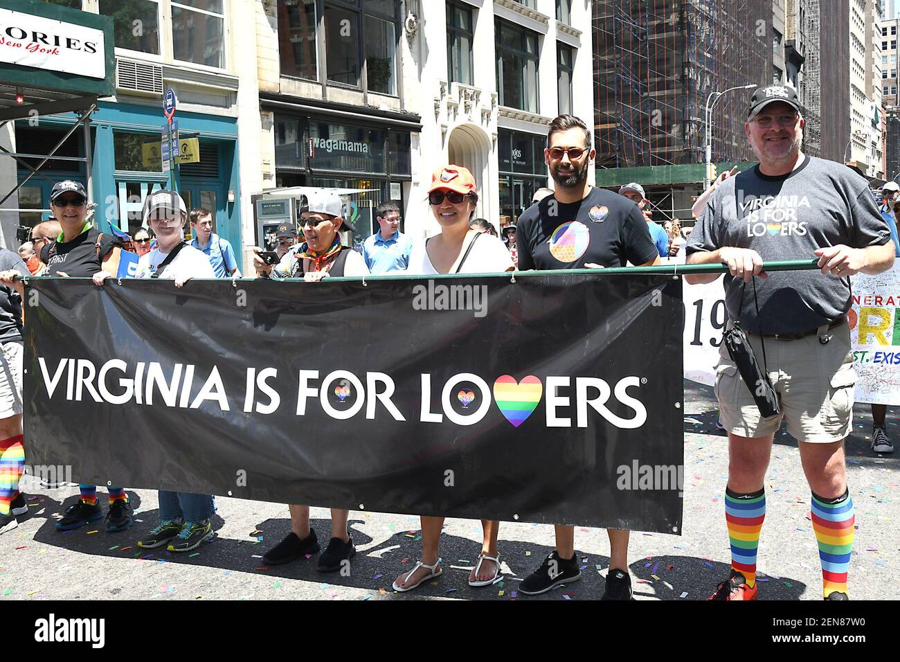 Marchers march in the World Pride NYC Pride March on June 30,2019 on ...