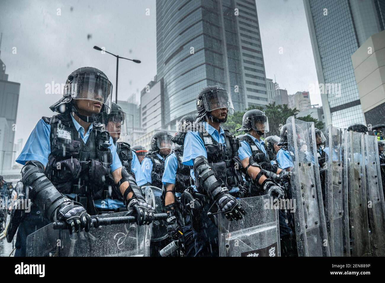 Heavy rain fall during the standoff between anti government protesters ...