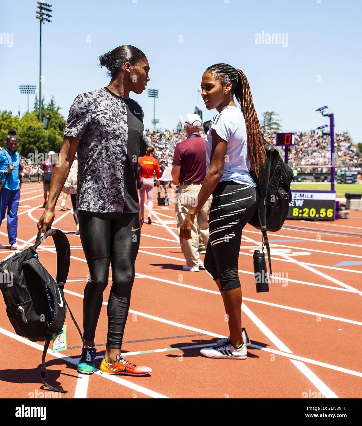 Jun 30, 2019 Stanford, CA : Caster Semenya and Ajee Wilson chat before ...