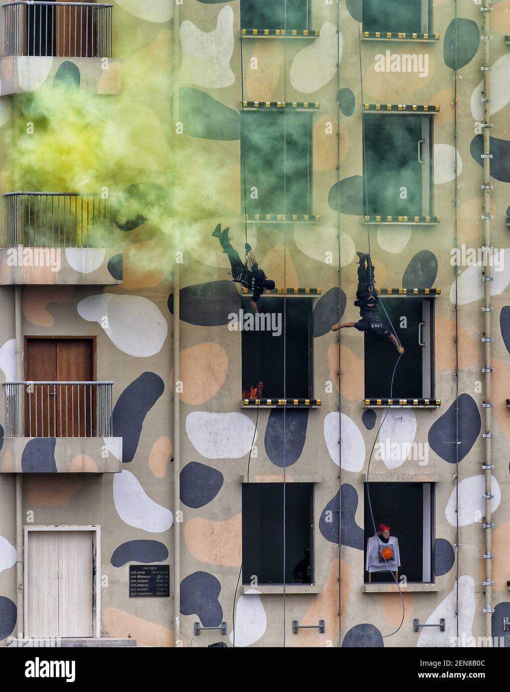 Chinese police officers, including SWAT police officers, take part in a ...