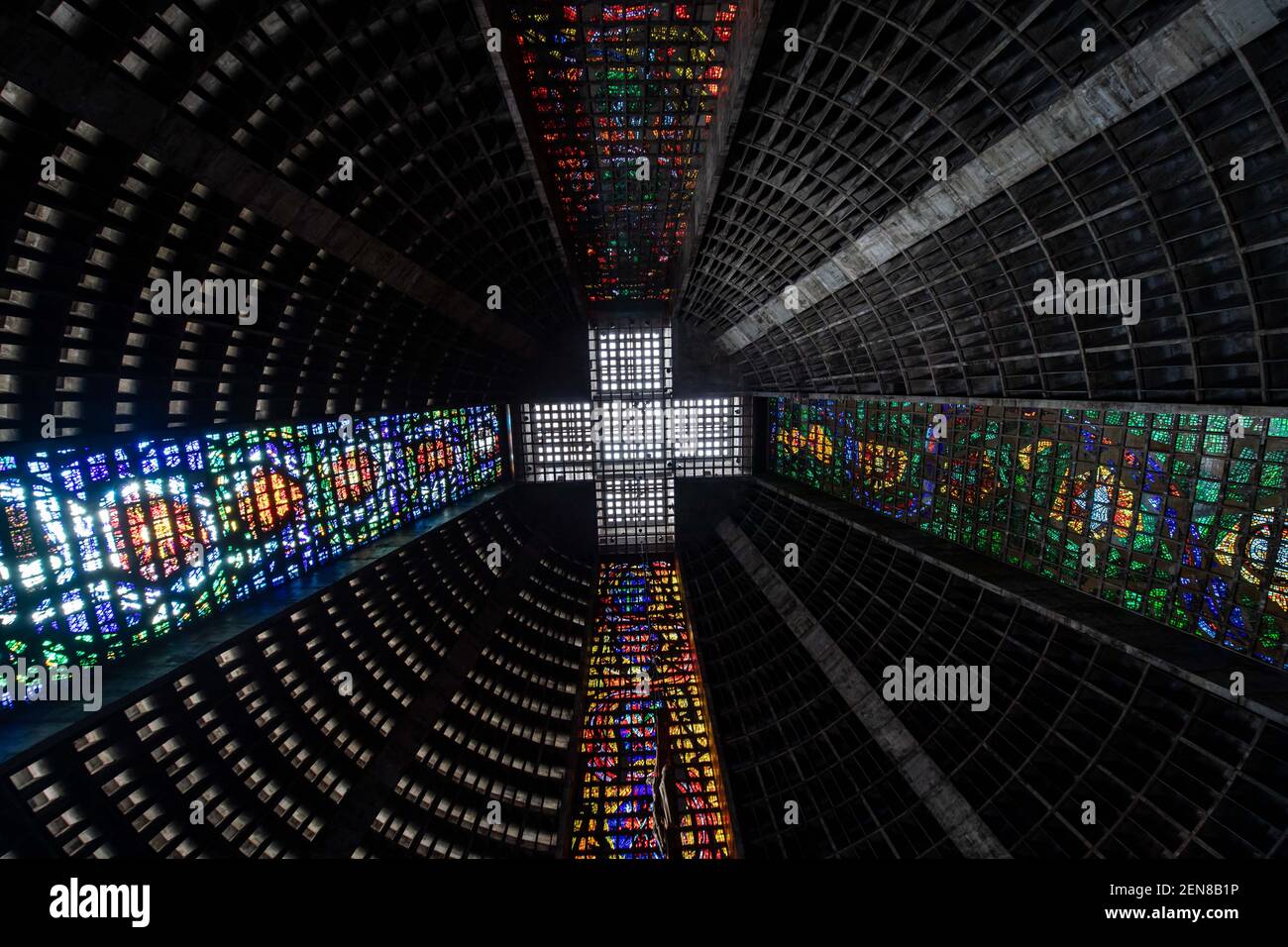 Interior view of the Rio de Janeiro Cathedral, better known as the ...