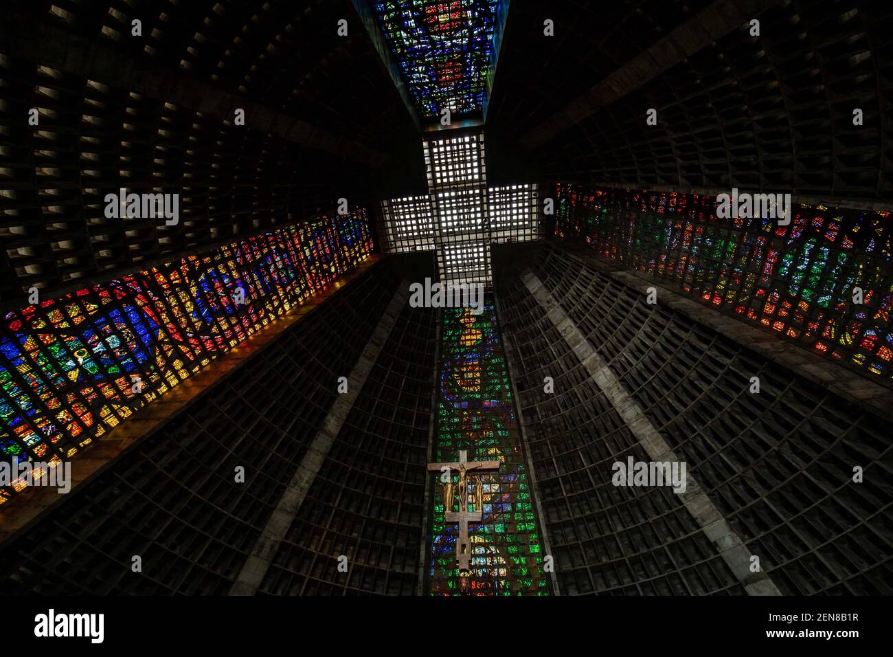 Interior view of the Rio de Janeiro Cathedral, better known as the ...