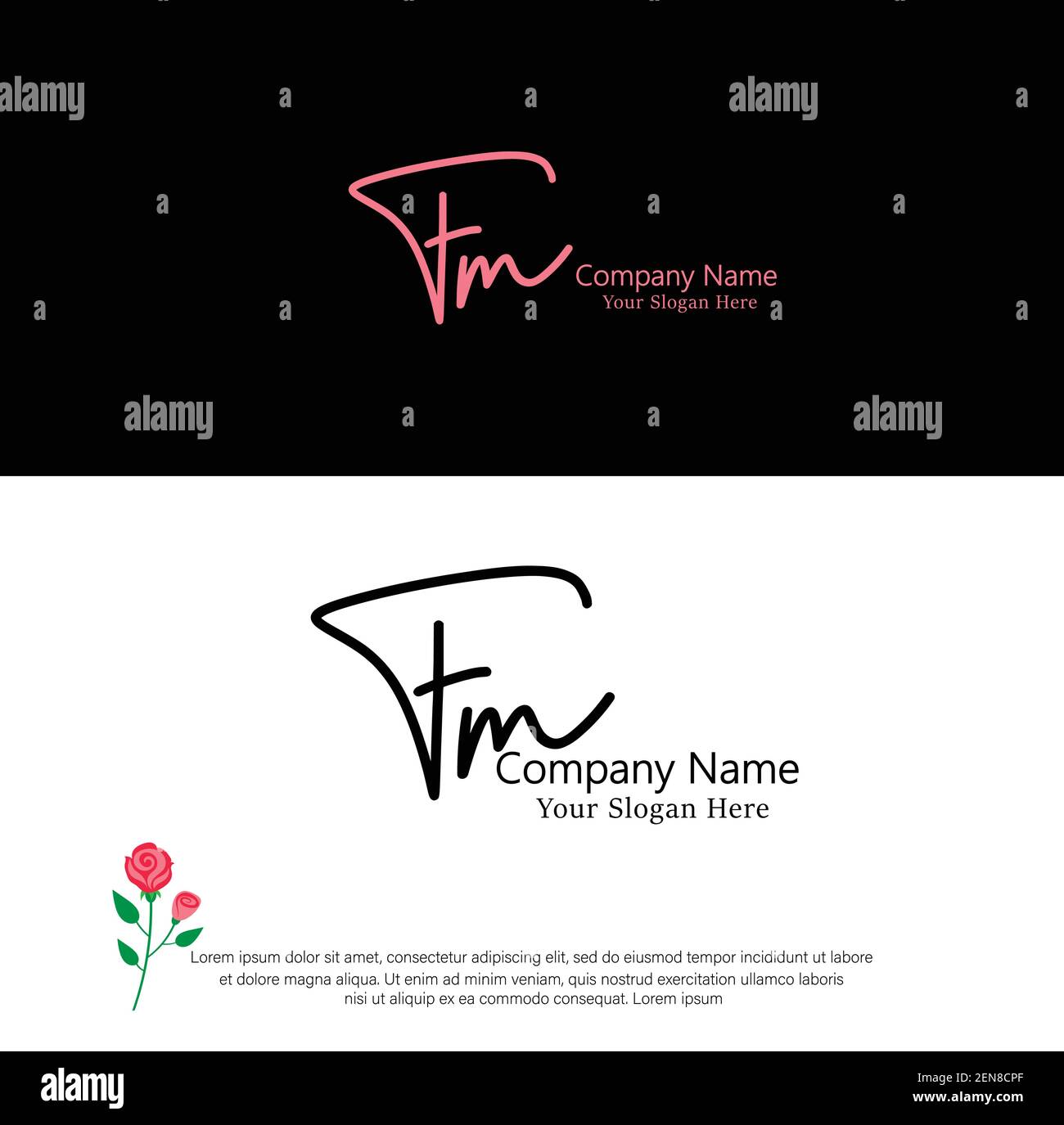 F M FM Initial letter handwriting and signature logo. Beauty vector ...