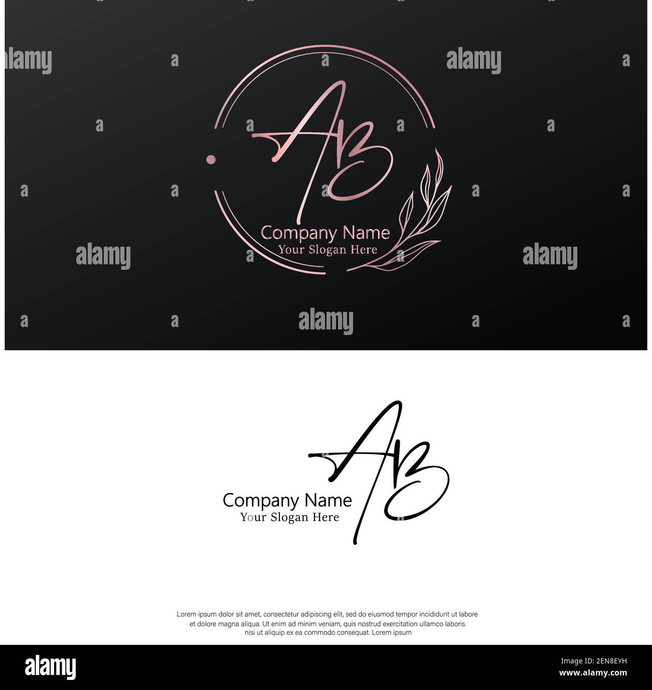 A B AB Initial letter handwriting and signature logo. Beauty vector ...