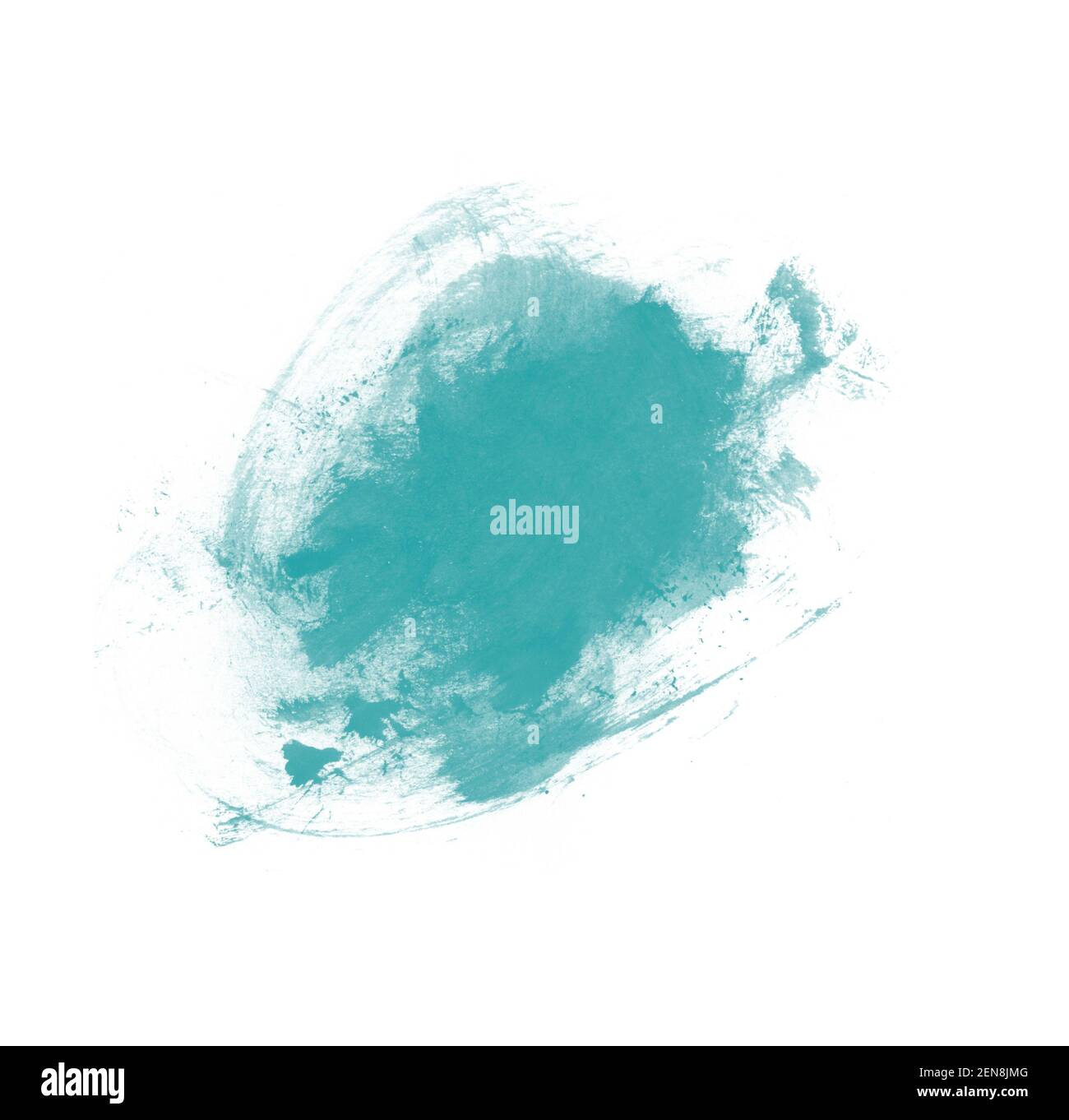 Turquoise brush isolated on white background. Abstract isolated ...