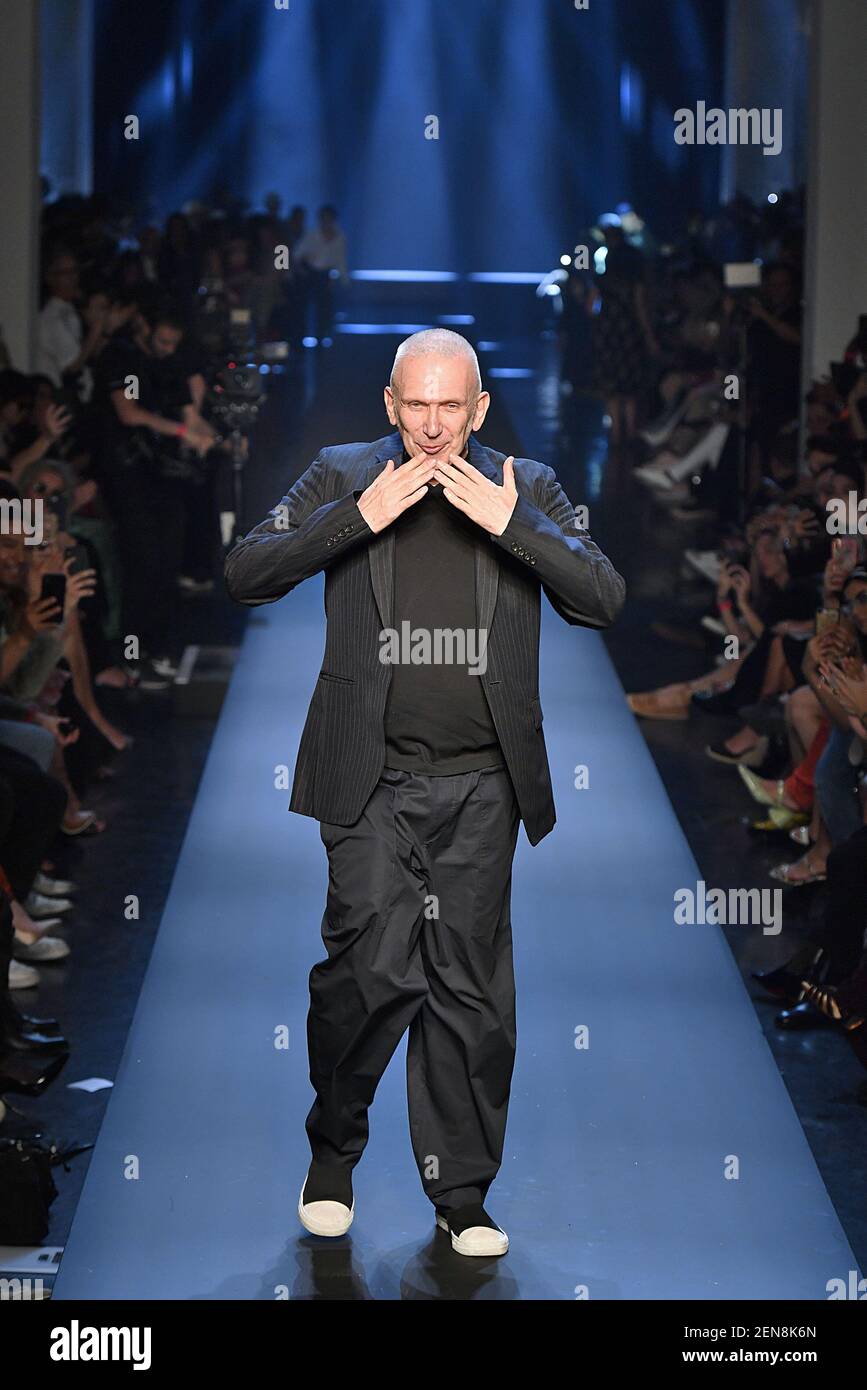 Designer Jean Paul Gaultier walks on the runway during the Jean Paul ...