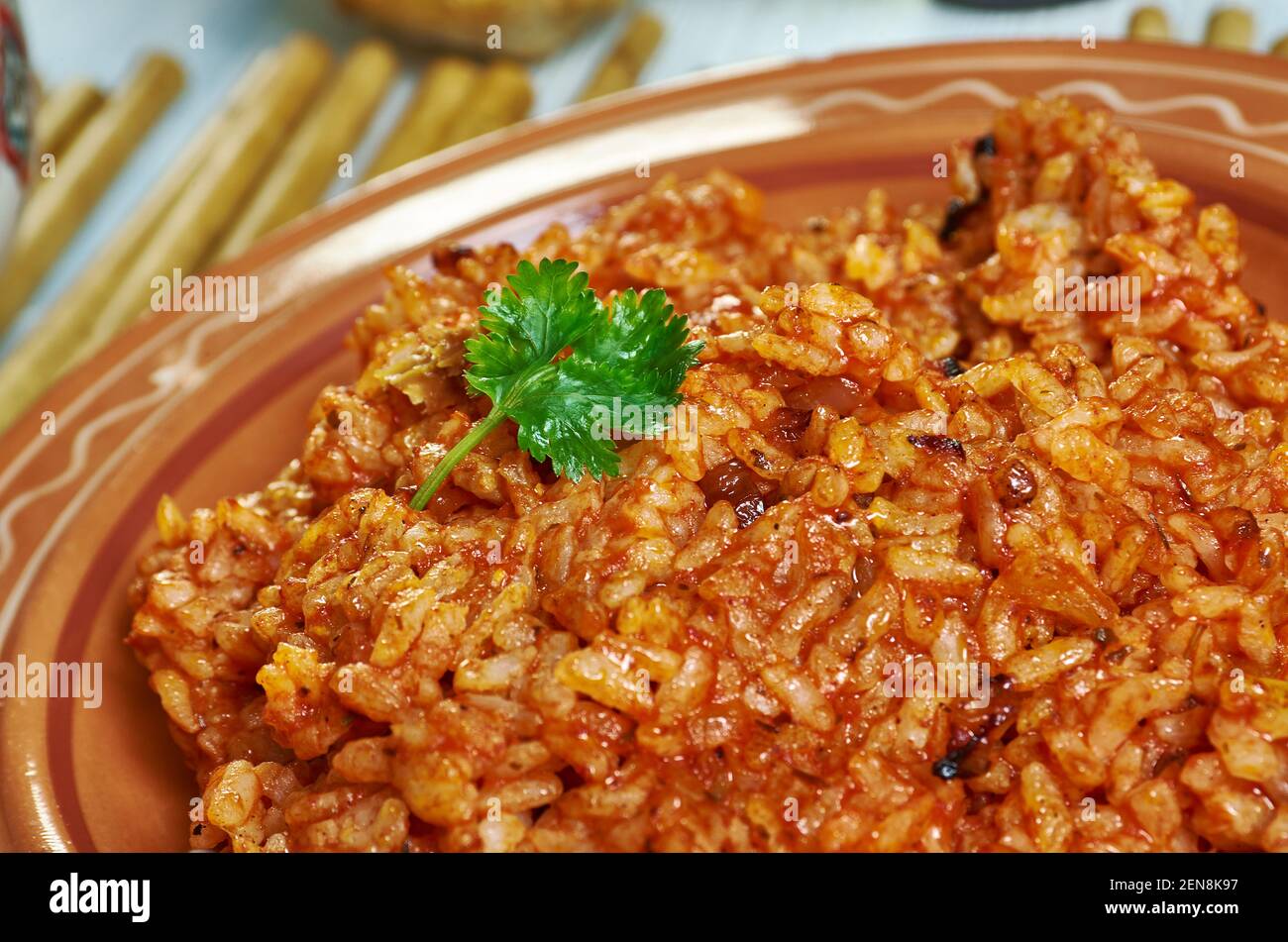 Eneksa agaga - Saipan red rice is a common Guamanian dish Stock Photo ...