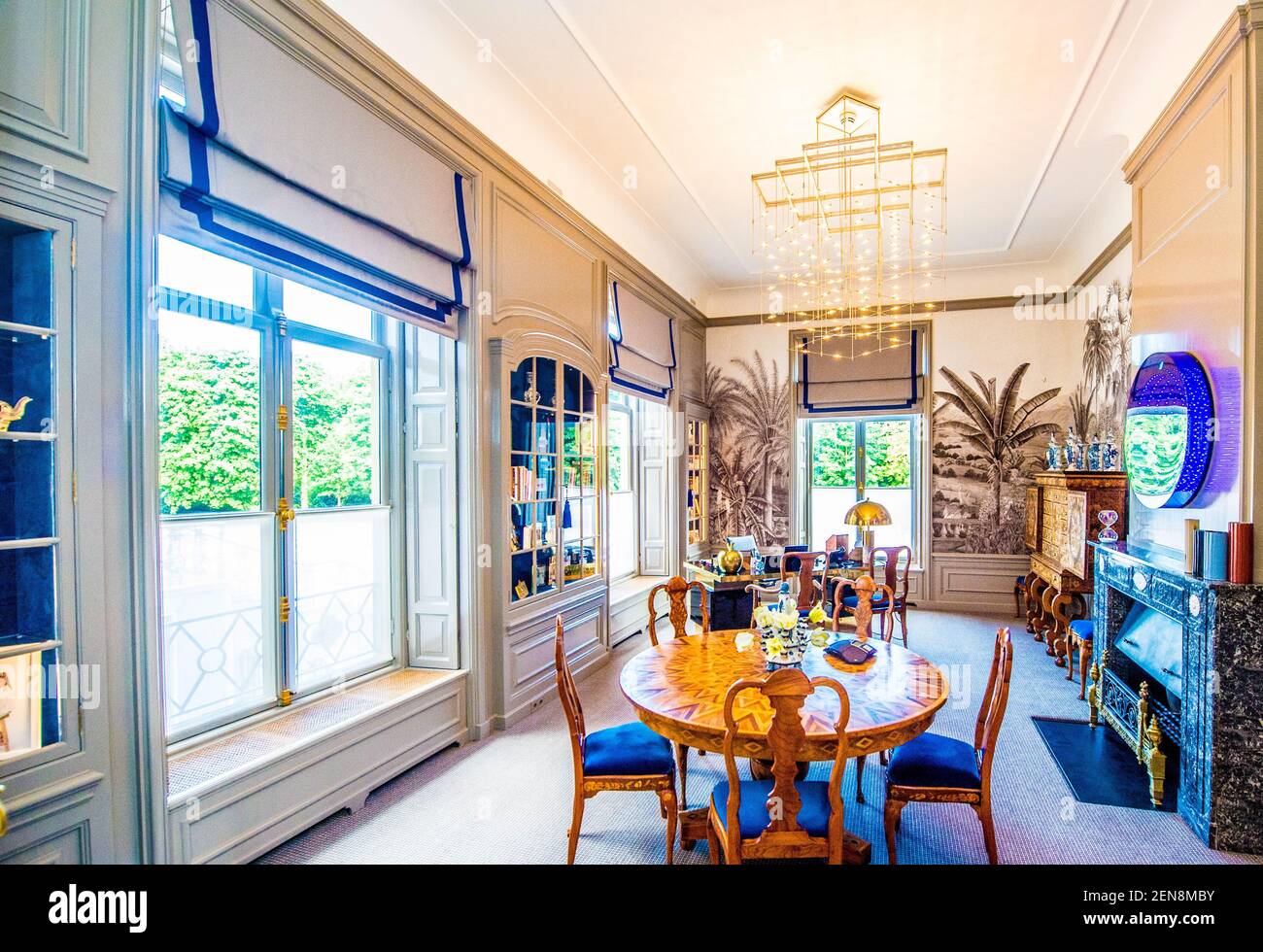 Queen Maxima's office at Huis ten Bosch Palace, after the renovation of the interior and ...