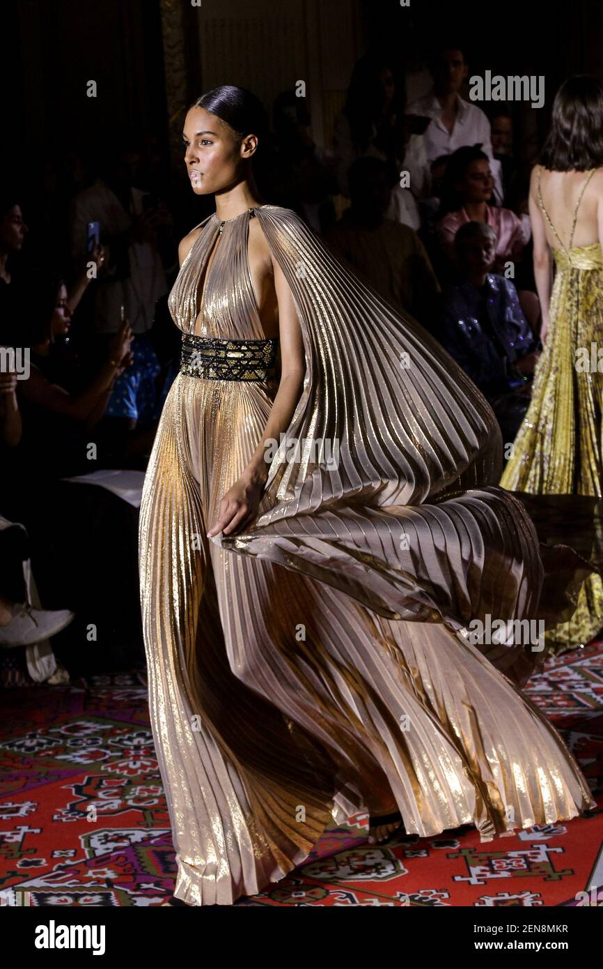 A model walks the runway at the Zuhair Murad Show during Paris Fashion ...