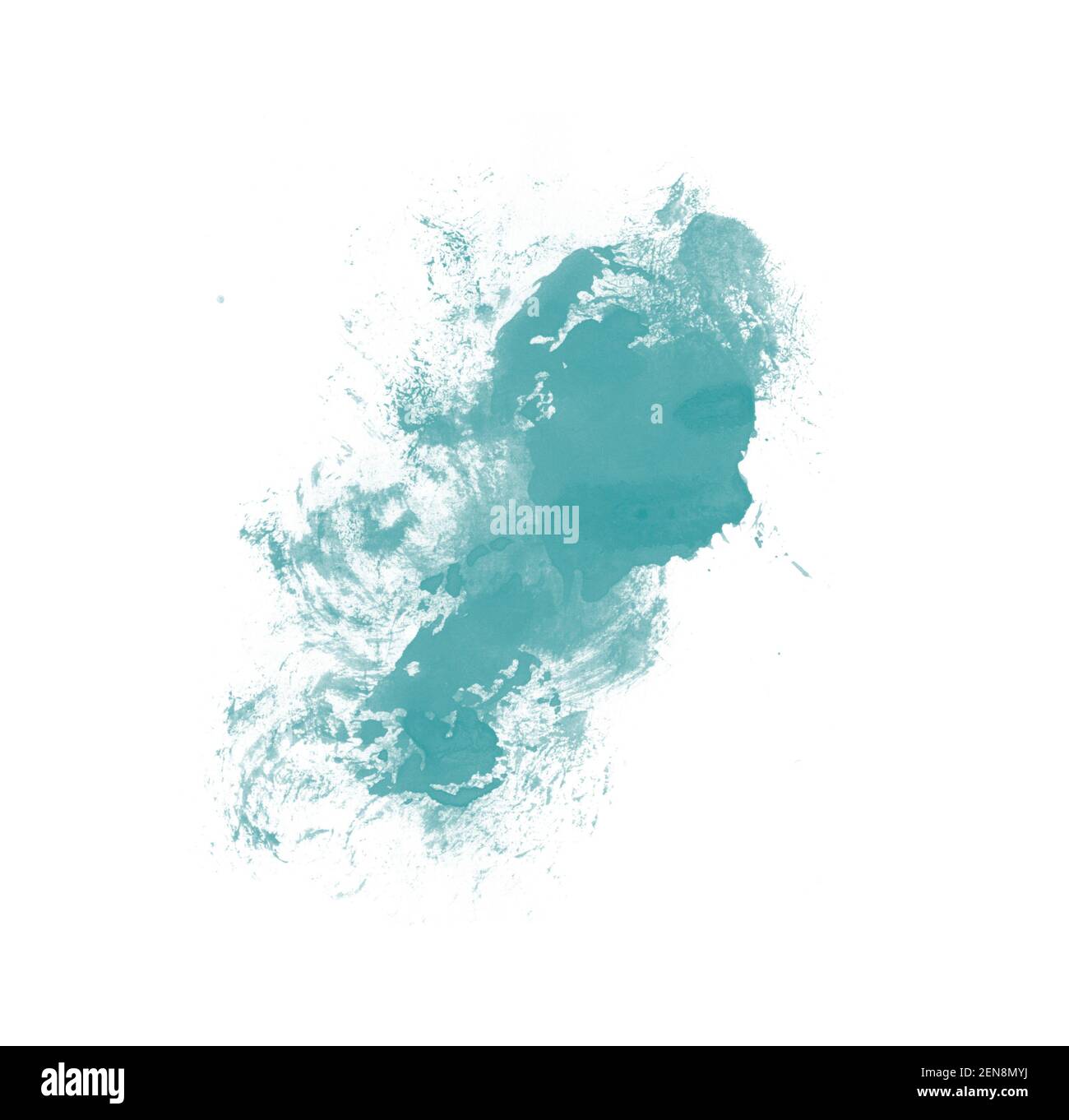 Turquoise brush isolated on white background. Abstract isolated paint ...