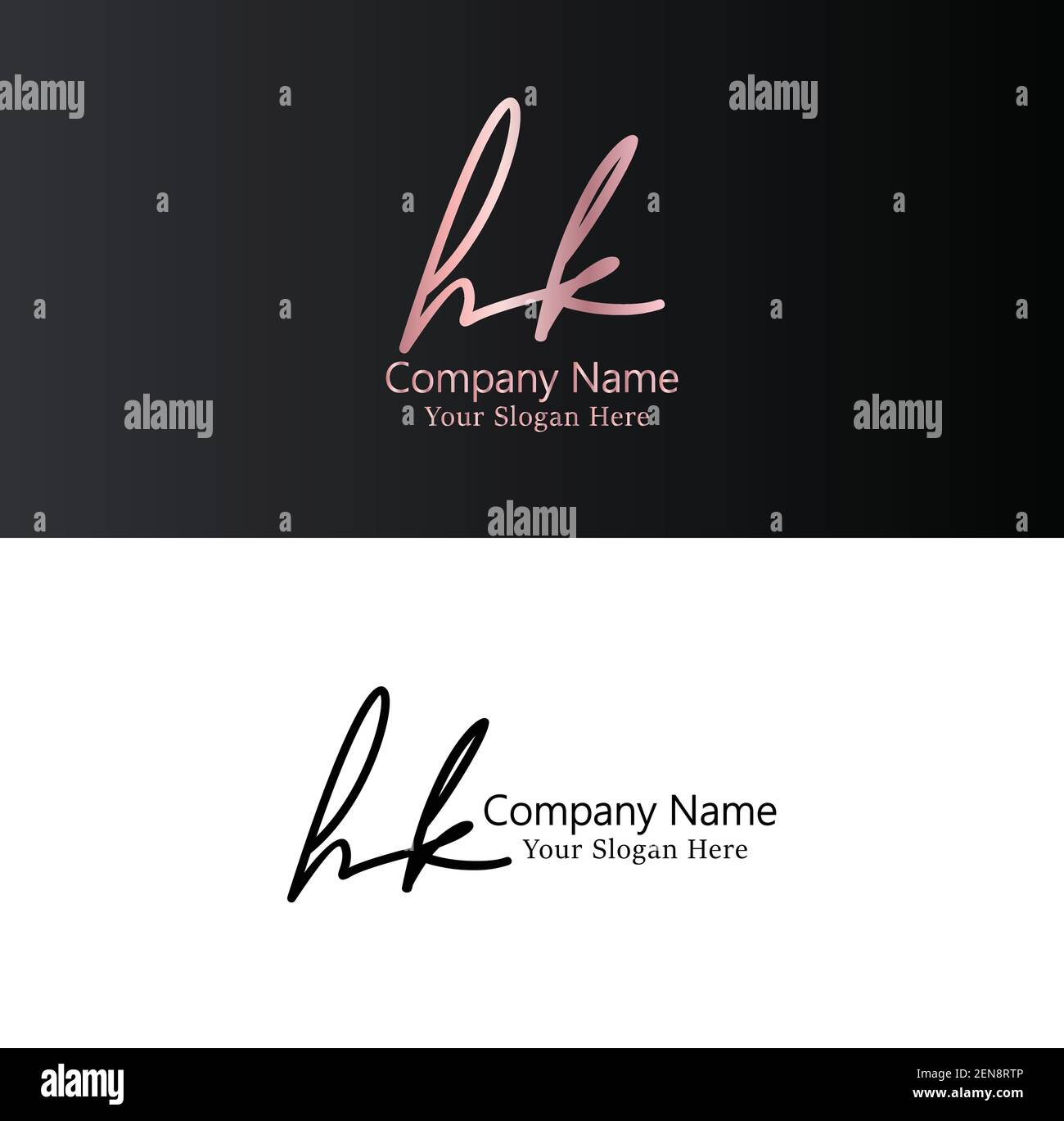 H K HK Initial letter handwriting and signature logo. Beauty vector initial logo .Fashion ...