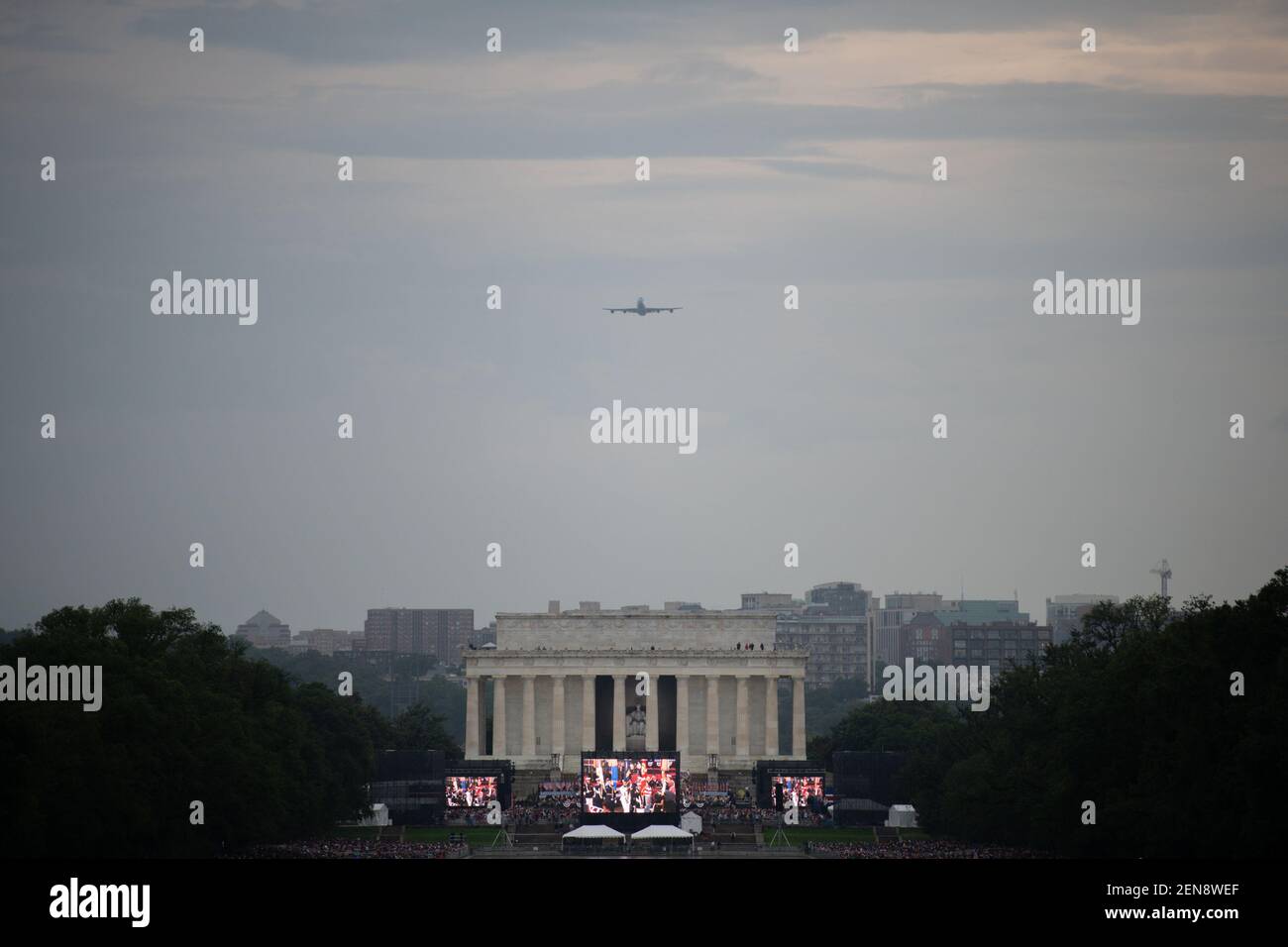 Air Force One flyover of the National Mall on July 4, 2019 for ...