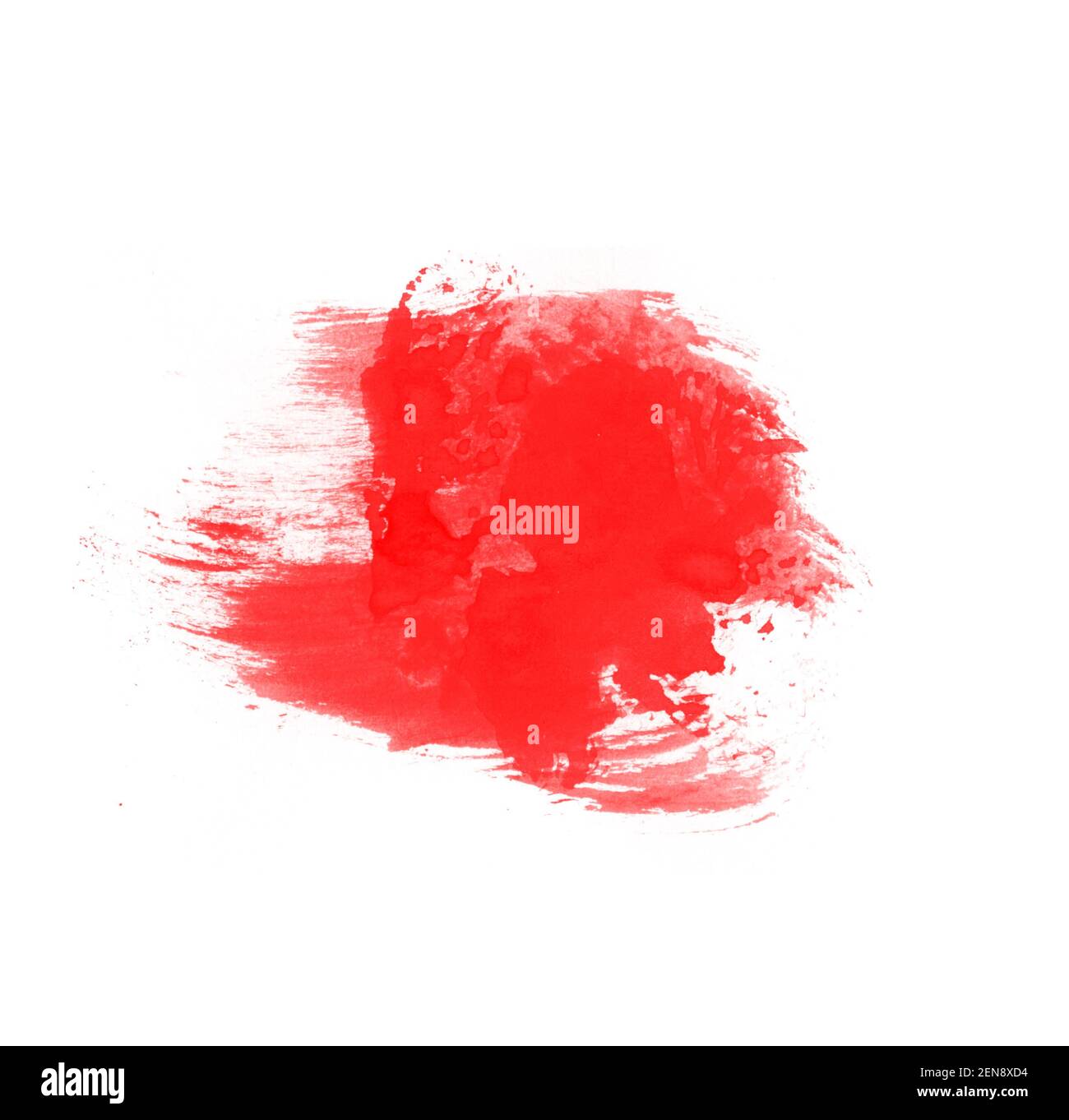 Red smear isolated on white background. Red splash brush for painting ...