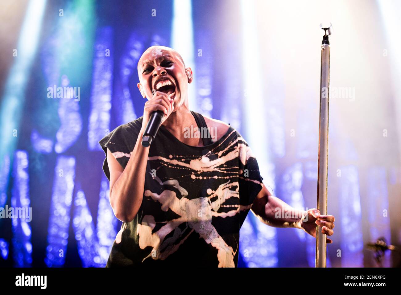 Skin, singer of the British band Skunk Anansie, performing live on ...