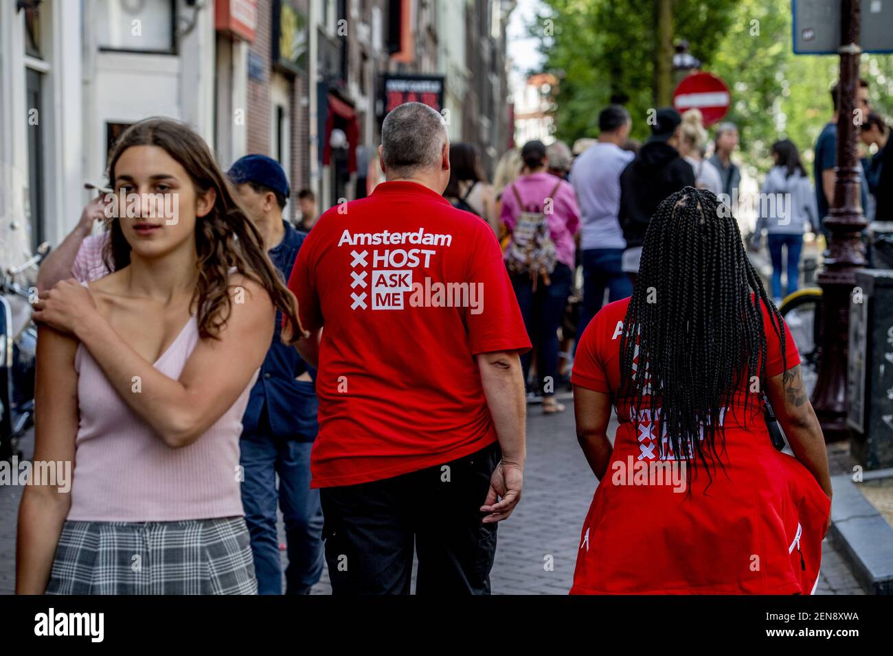 The world famous red light district in Amsterdam, The Netherlands on ...