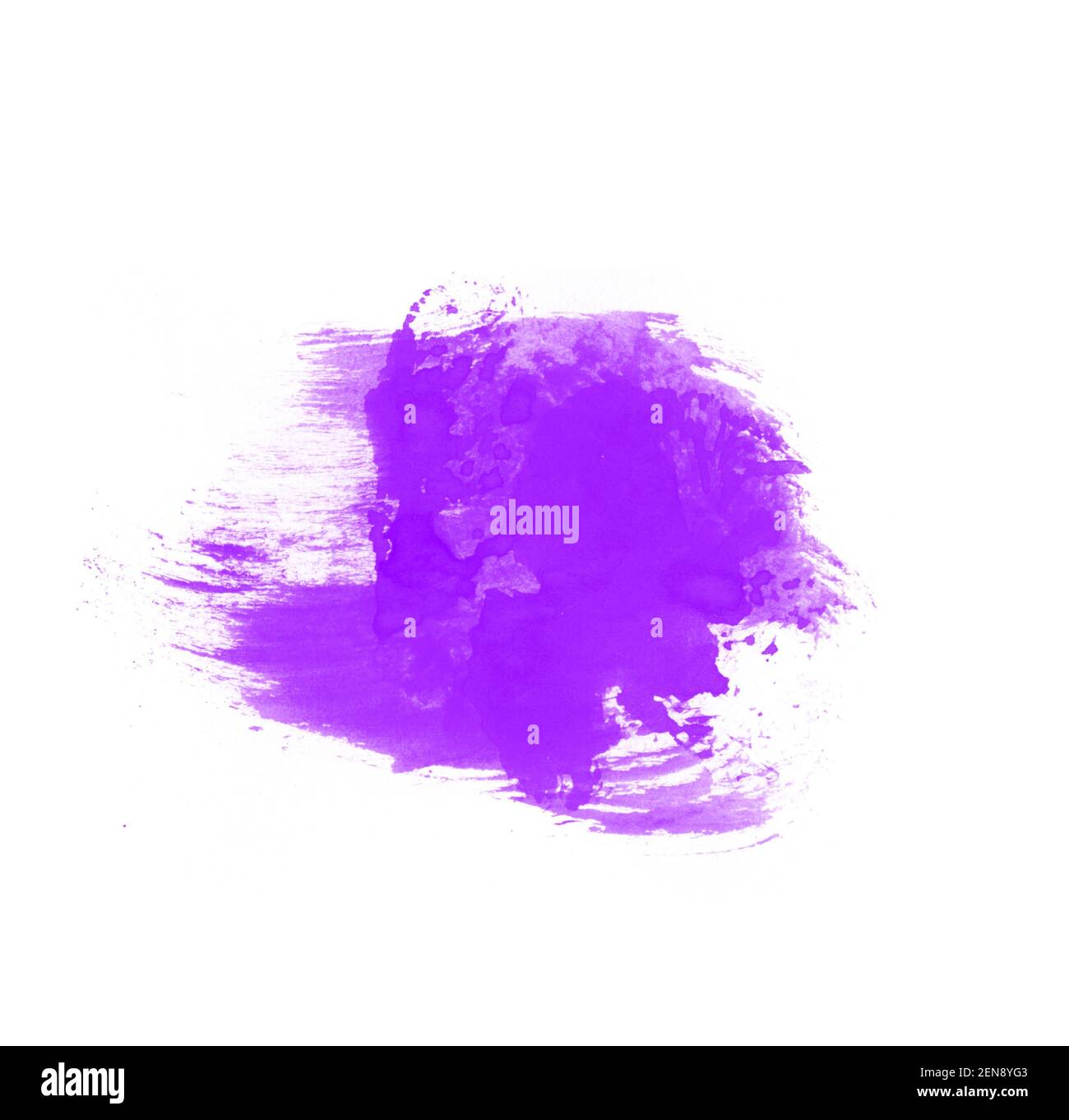 Purple paint smear isolated on white background. Brush for painting on ...