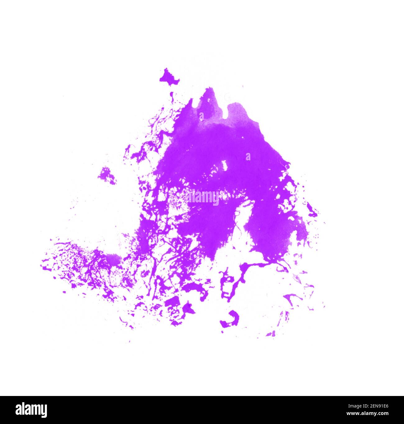Purple paint smear isolated on white background. Brush for art design ...