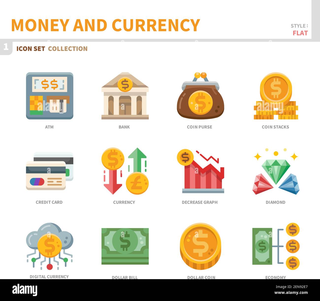 Currency icon set hi-res stock photography and images - Alamy