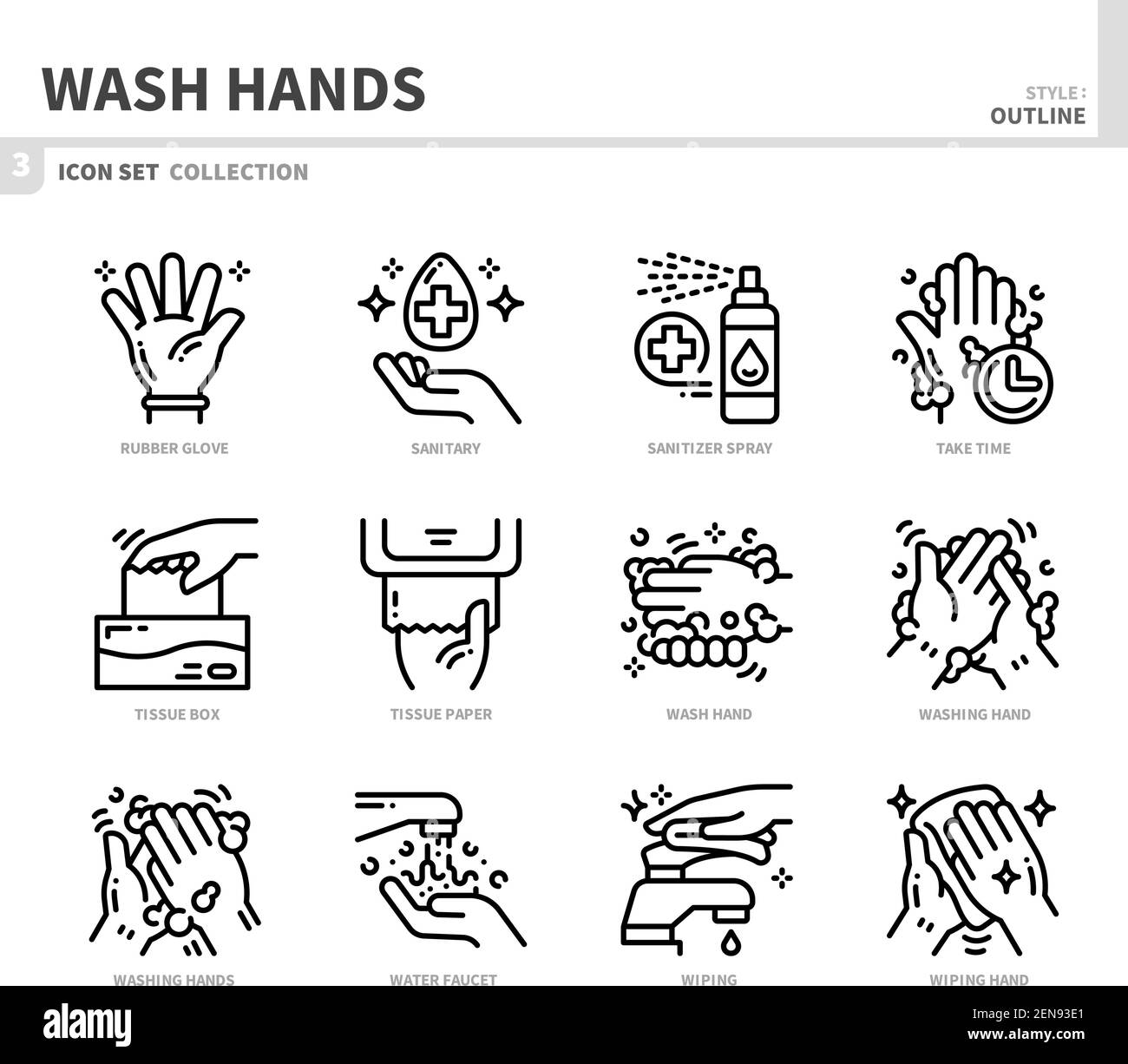 Illustration washing hands clean Black and White Stock Photos & Images ...