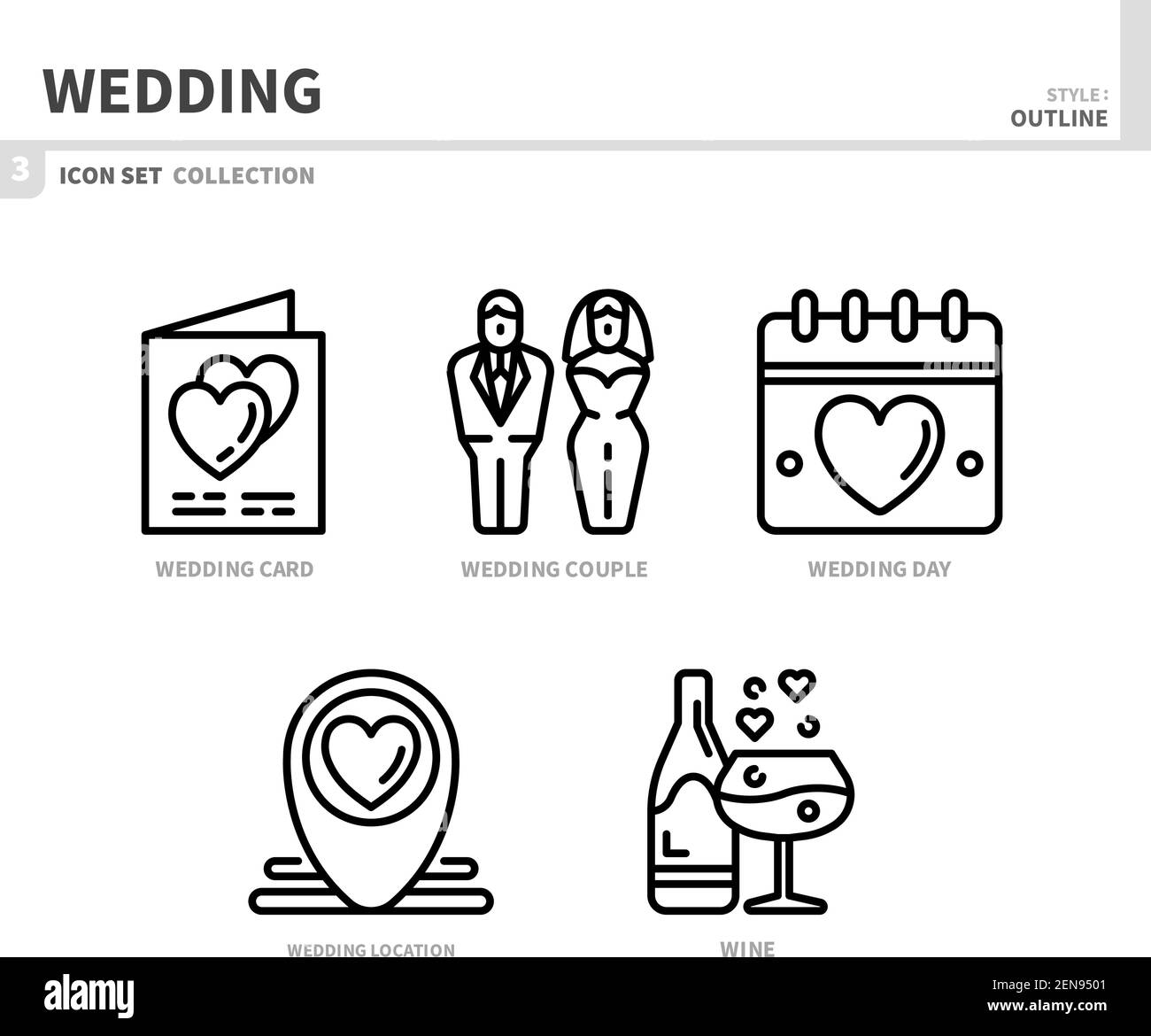 wedding and marriage icon set,outline style,vector and illustration ...