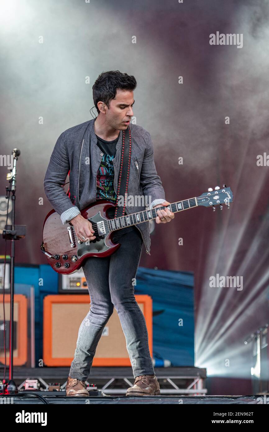 Kelly Jones from Welsh Rock band Stereophonics performs on stage in Trinity College Dublin as ...