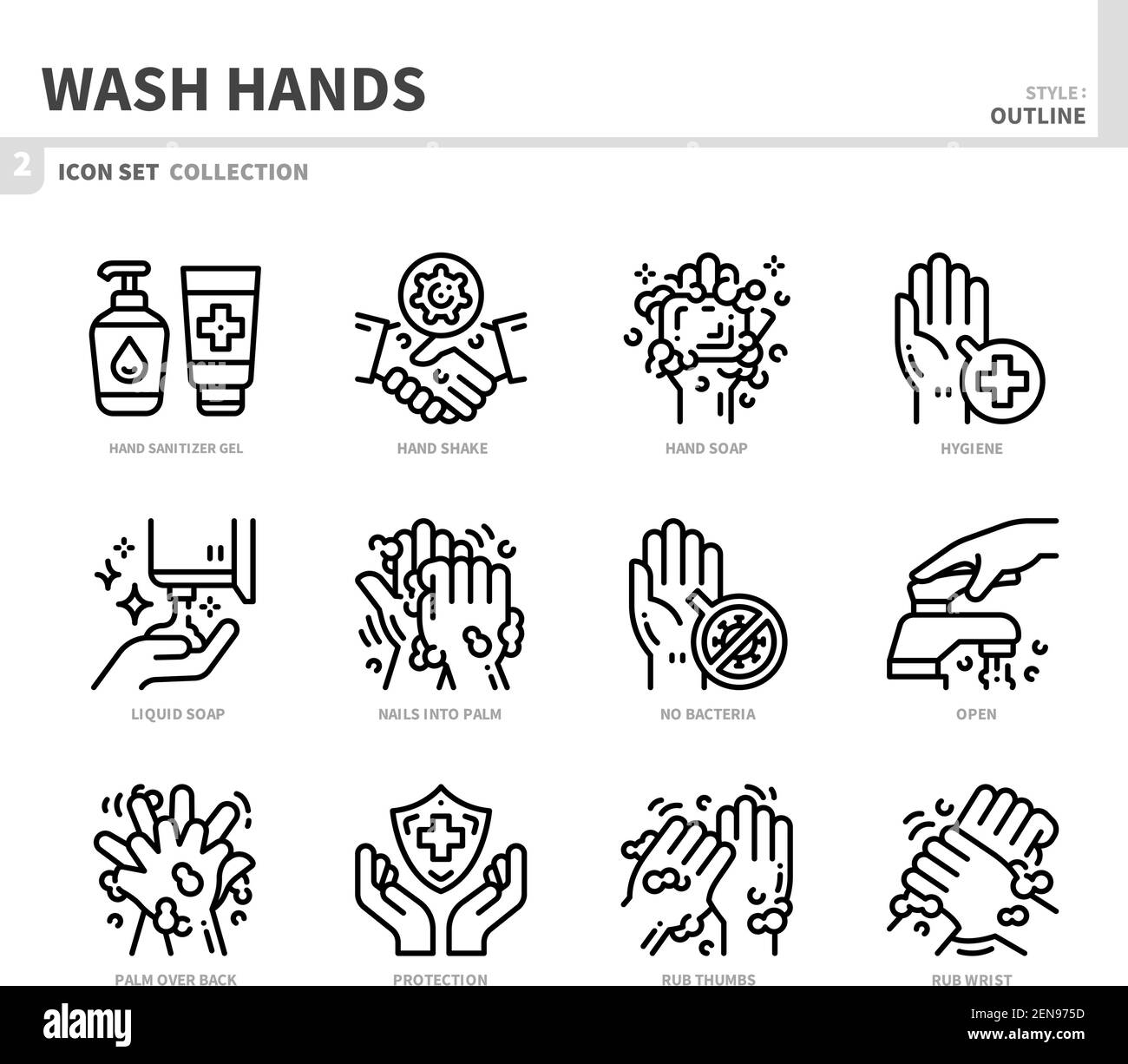 Washing hands icon line Stock Vector Images - Alamy