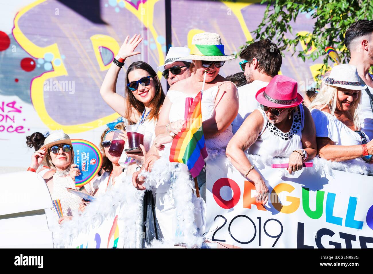 Protester during LGTB Pride March in Madrid. July 06, 2019. (Photo by ...
