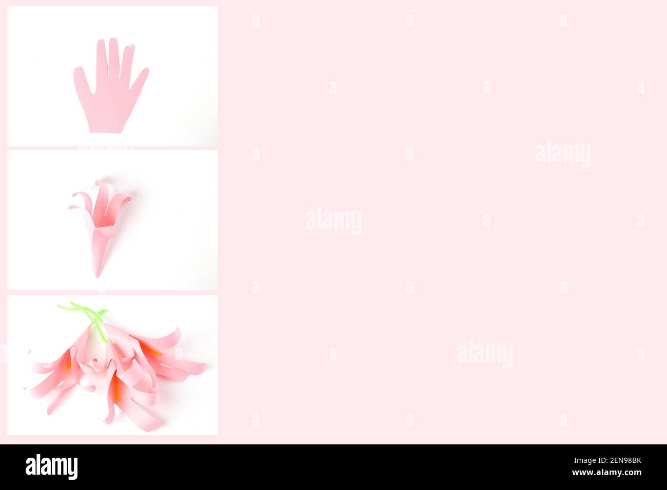 handprint paper lilies, diy, spring flowers craft for kids, tutorial ...