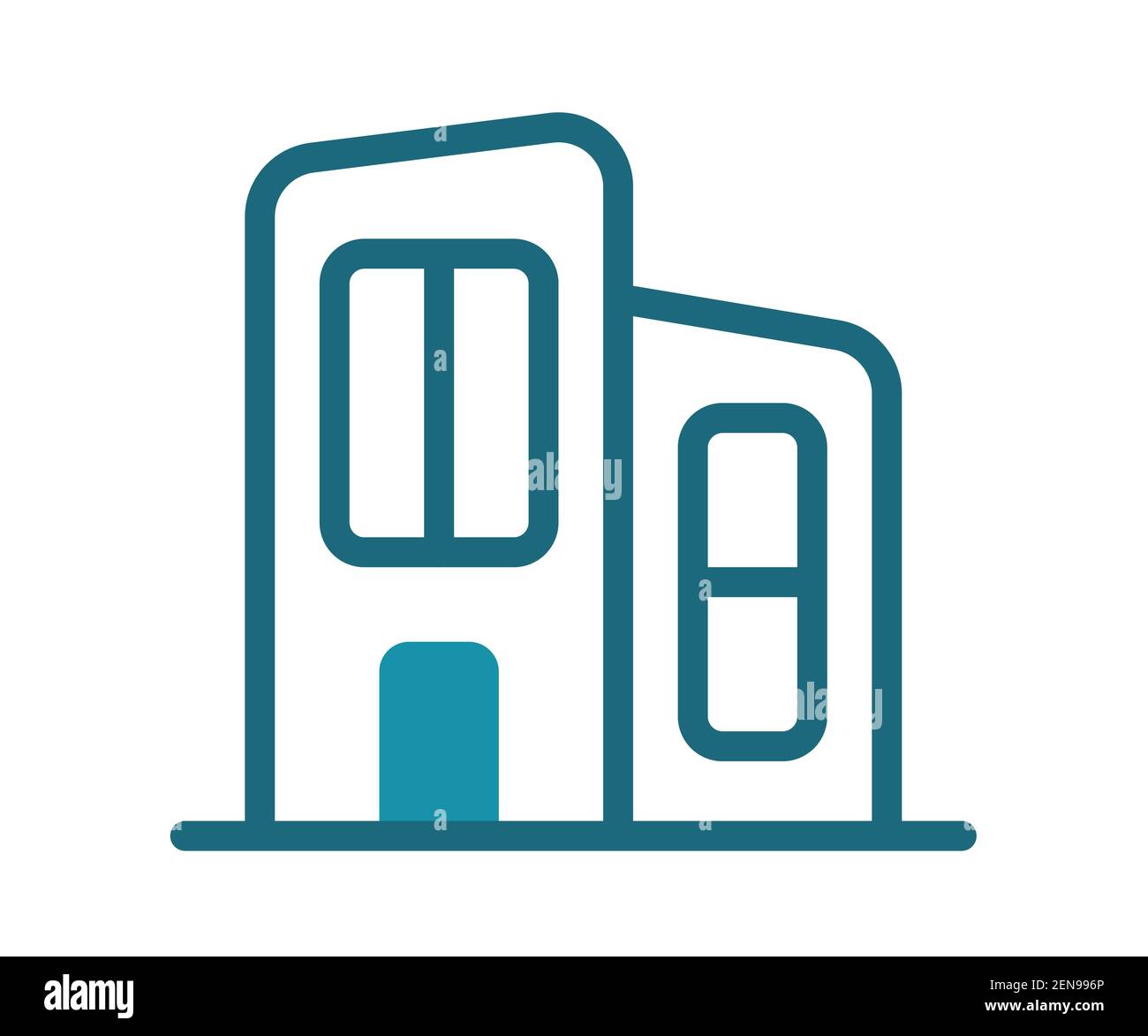 office building working space single isolated icon with solid line ...