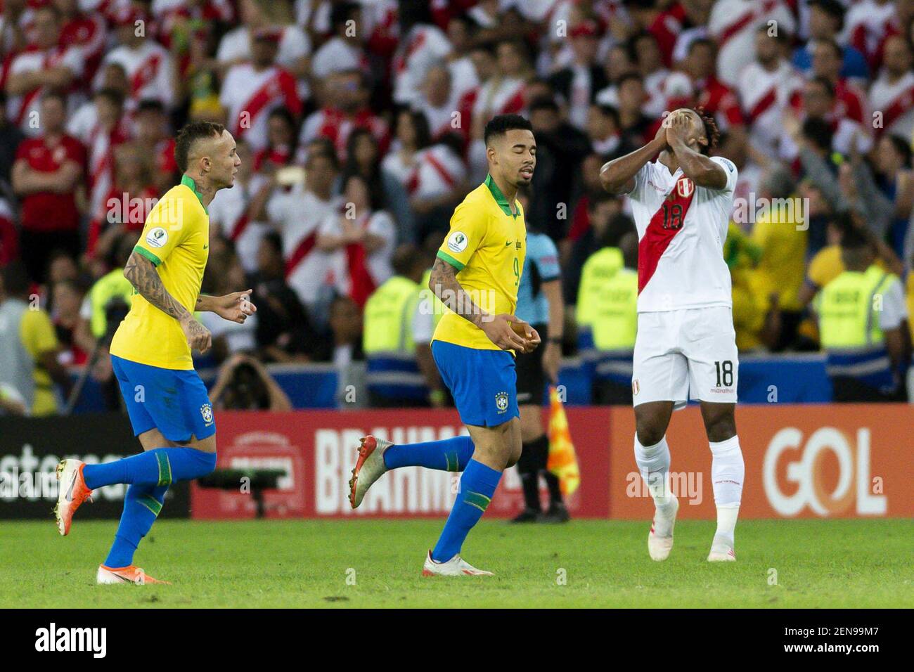 RIO DE JANEIRO, RJ - 07.07.2019: BRAZIL VS. PERU - Gabriel Jesus ...