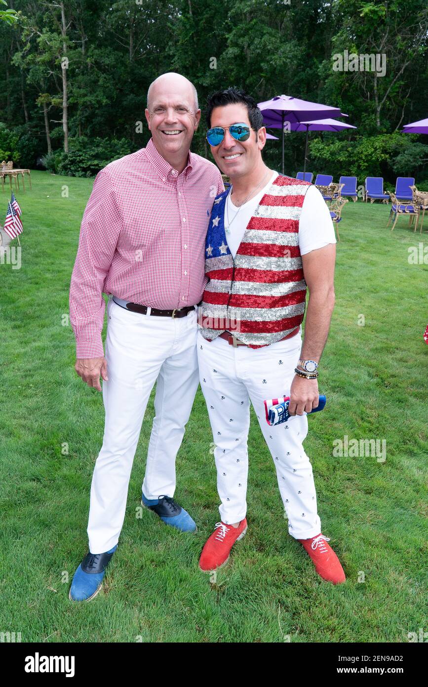Guest and Mark Massone attend Sir Ivan’s Red White and Blue BBQ Party at Sir Ivan's Castle in ...