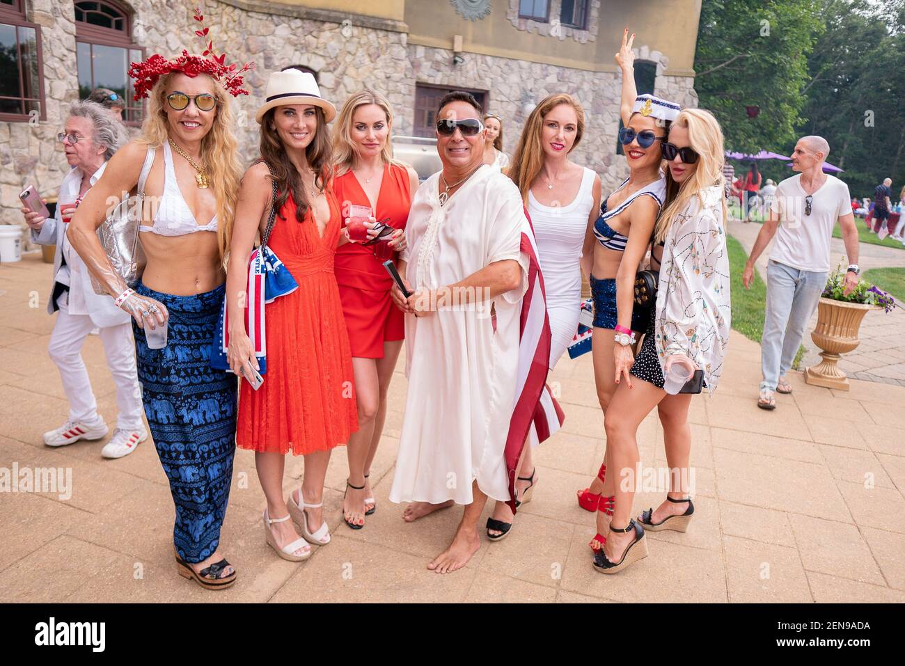 Luciana Pampalone (far left), Sir Ivan (center), Mina Otsuka (second from right) and guests ...