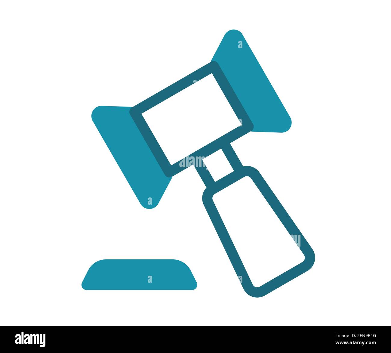 law legal judge single isolated icon with solid line style vector ...